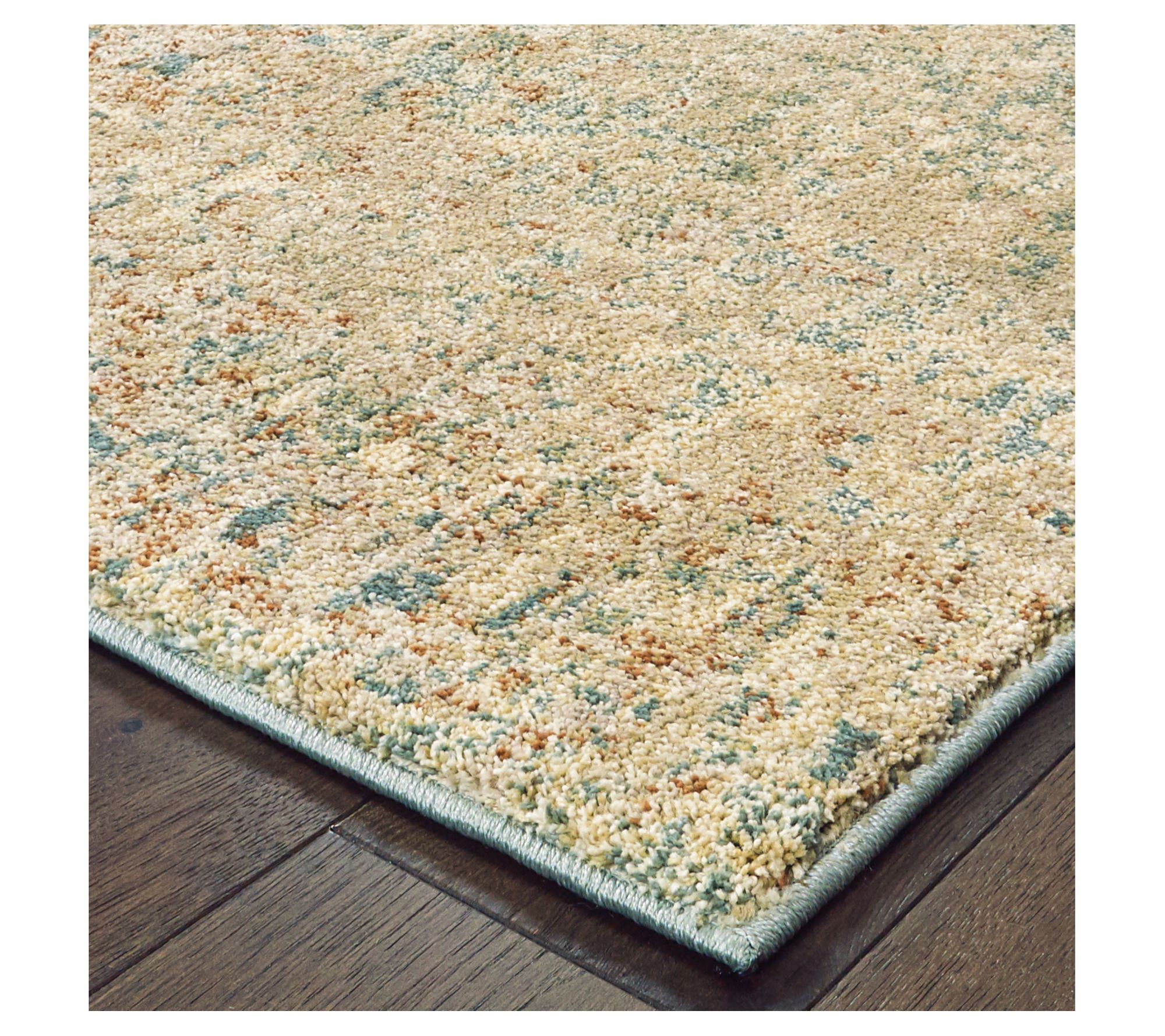 Linden Place Blue Distressed Abstract Modern 5' 3"x7'3" Rug - QVC.com