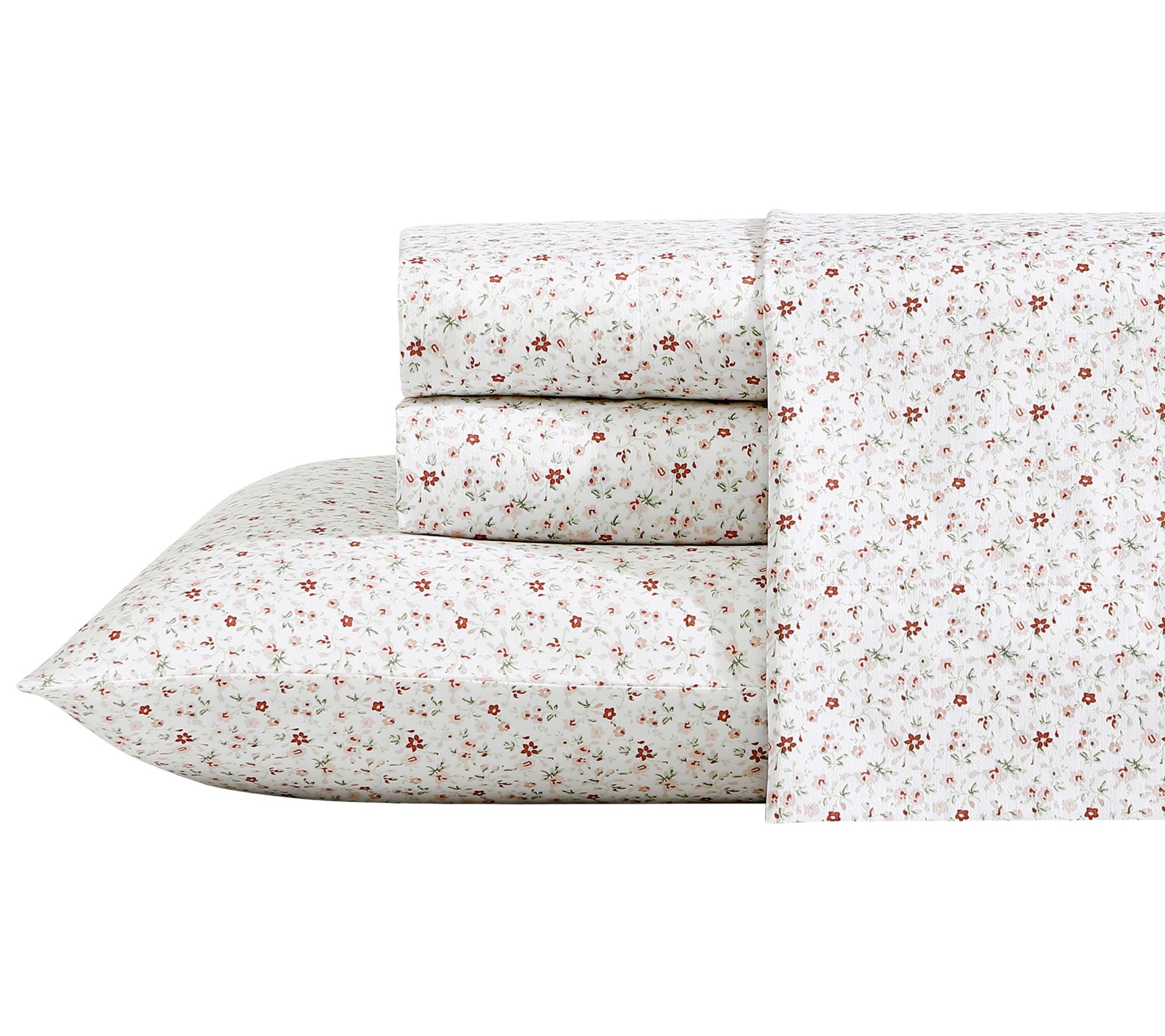 Laura Ashley Ev ie 300 Thread C ount Premium Co tton Sheet Sets - QVC.com