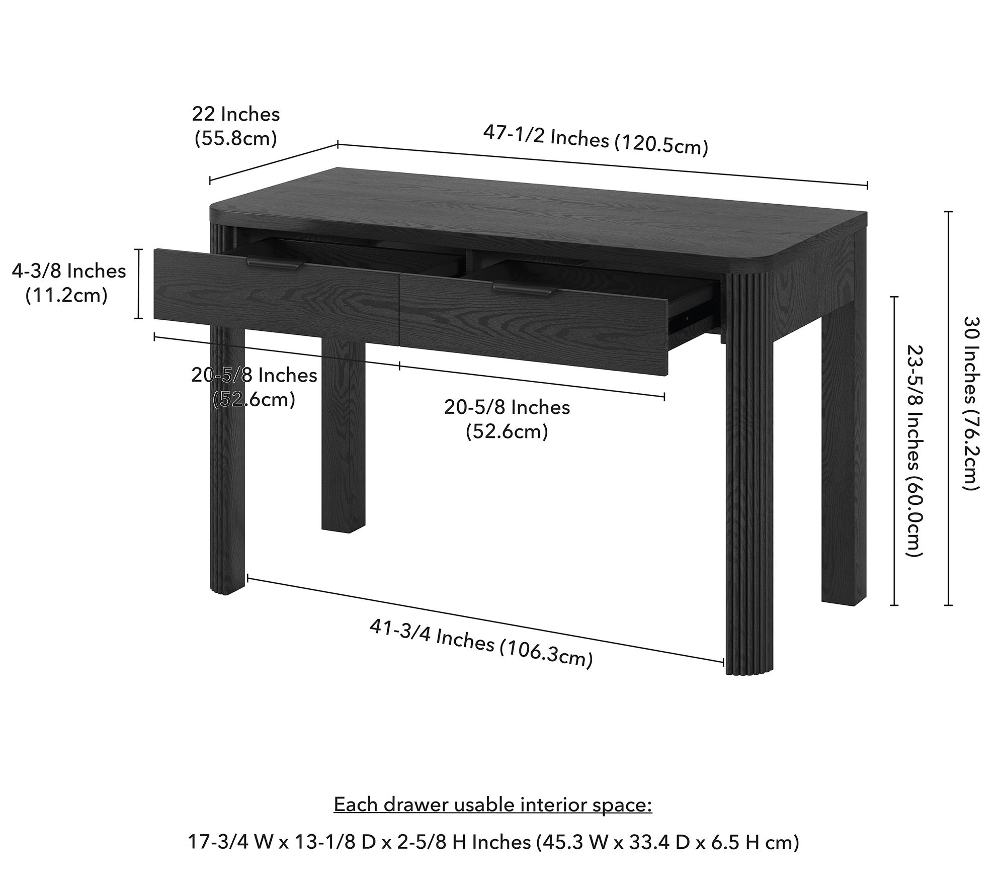 Hudson&Canal Lonsdale 48'' Wide Rectangular Desk - QVC.com