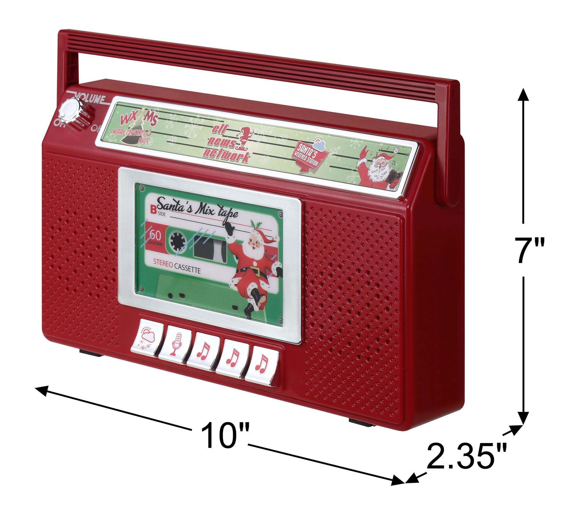 Mr. Christmas 10in Santa's Boom Box Radio - QVC.com