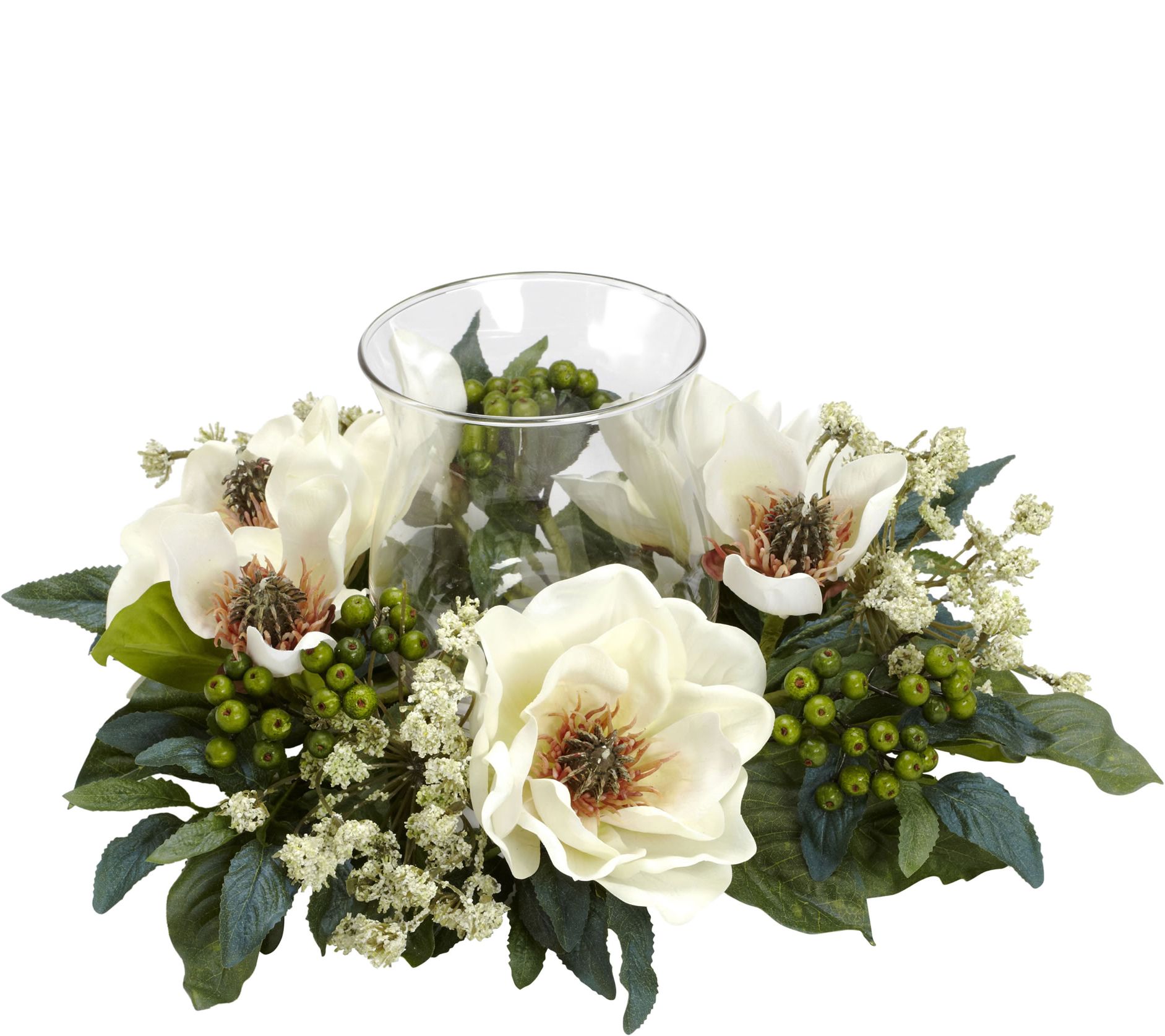 Magnolia Candelabrum Flower Arrangement by Nearly Natural - QVC.com
