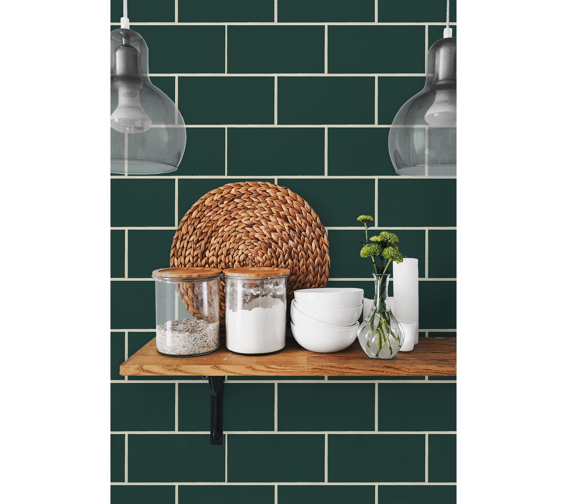 NextWall Retro Subway Tile Peel and Stick Wallpaper - QVC.com