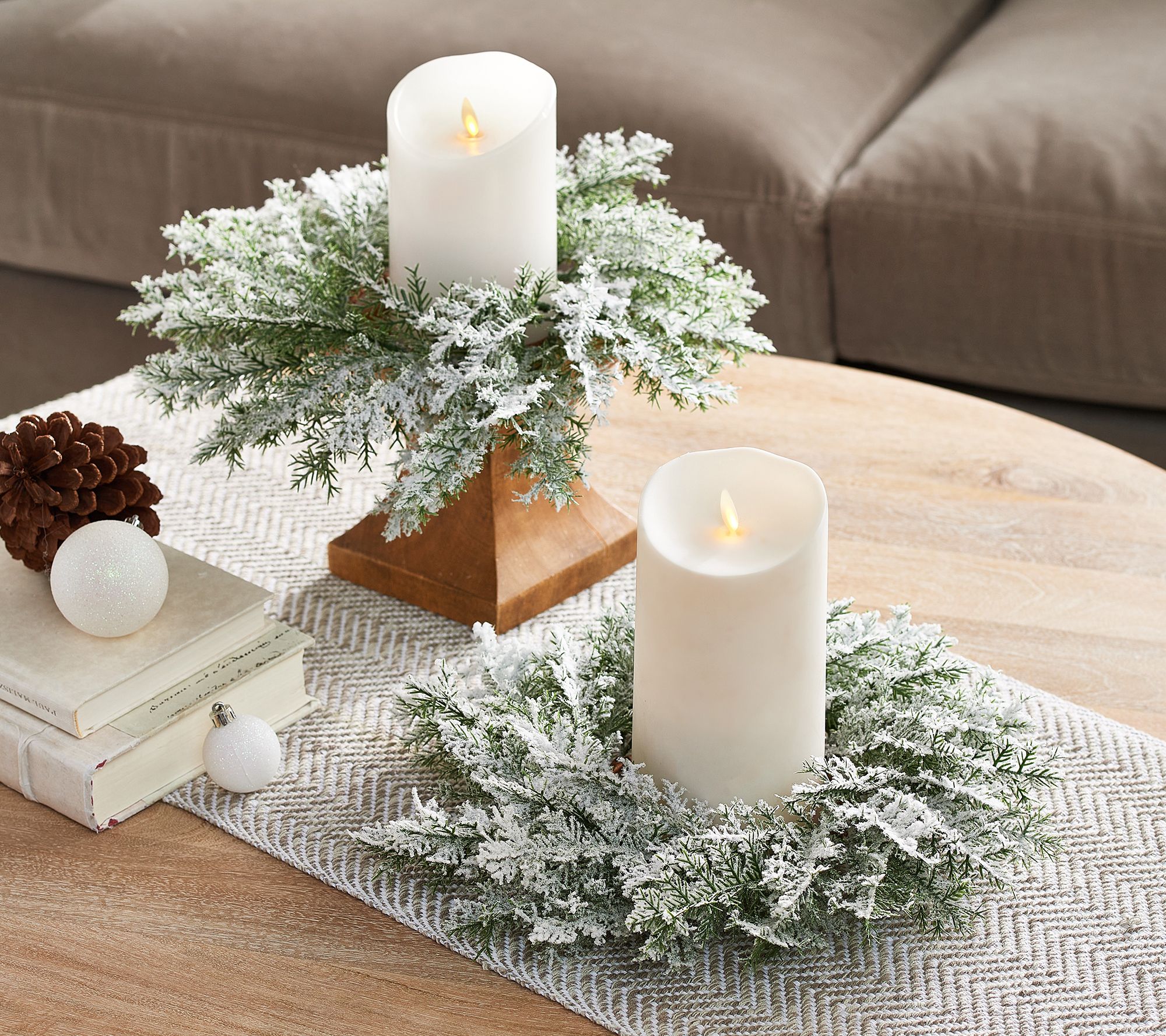 "As Is" Set of 2 Frosted Cedar Rings by Valerie - QVC.com