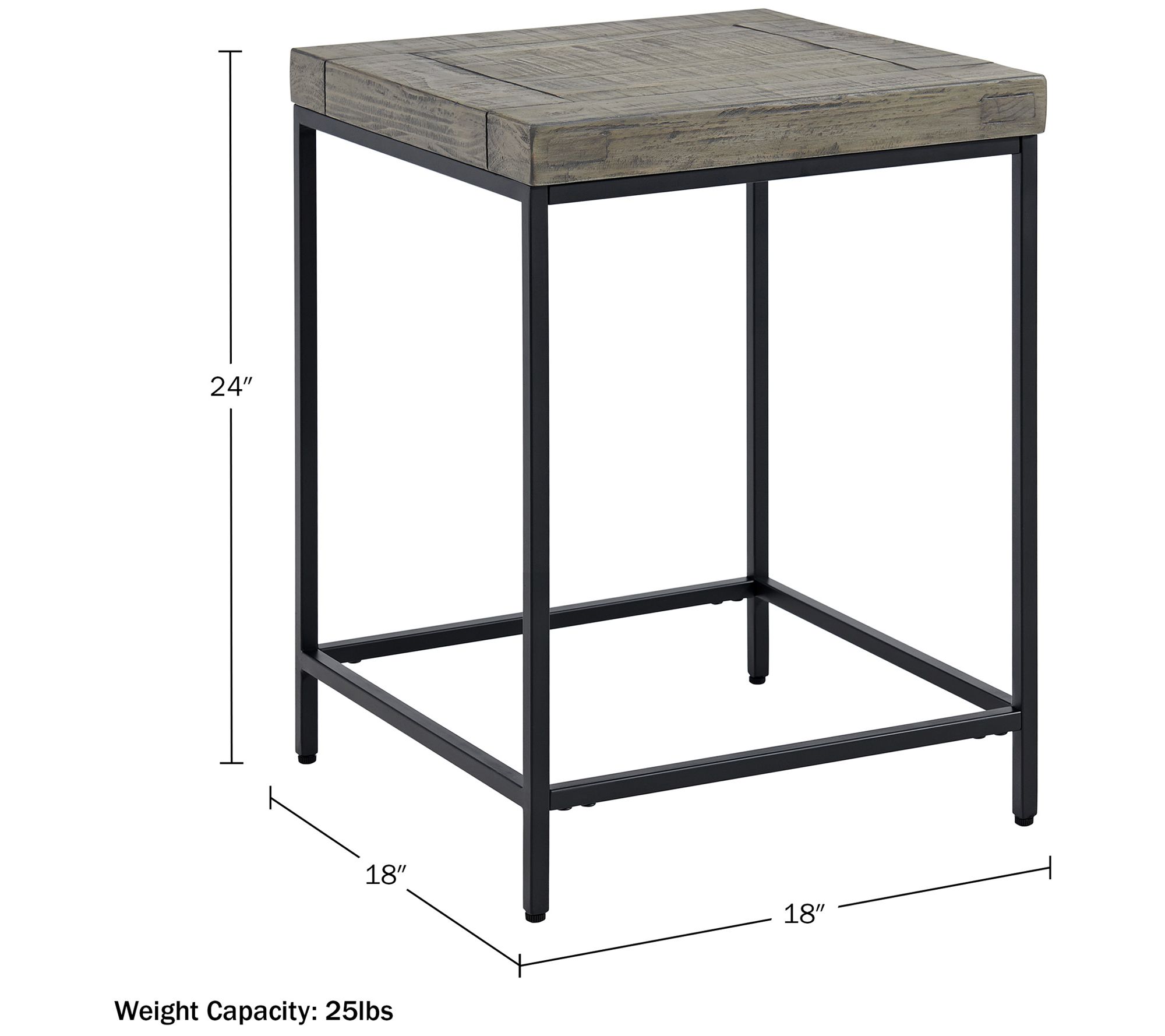 Lavish Home End Table Industrial Modern Side Table - QVC.com
