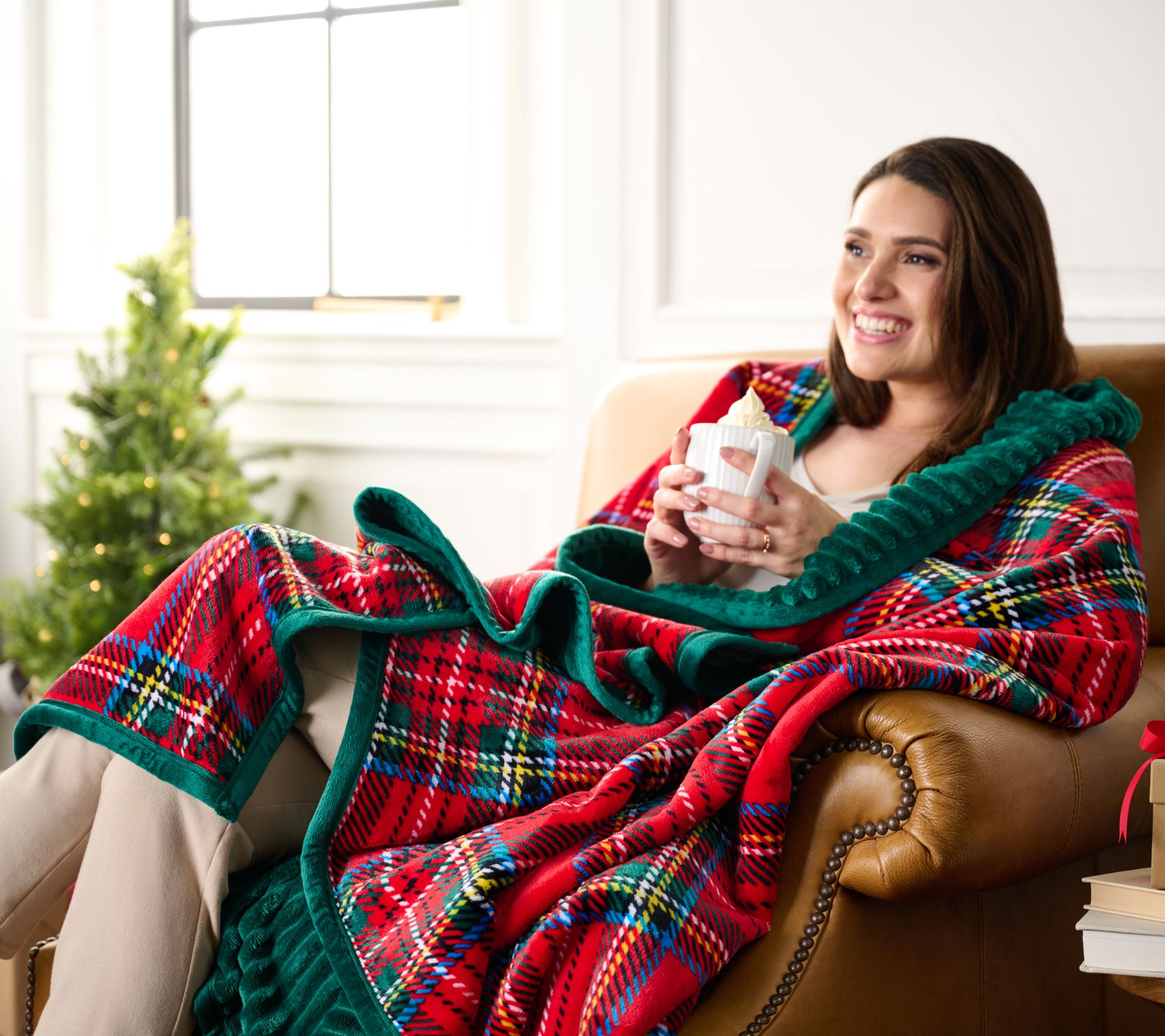 "As Is" Home Reflections Reversible Plush Oversized 60" x 80" Throw ...