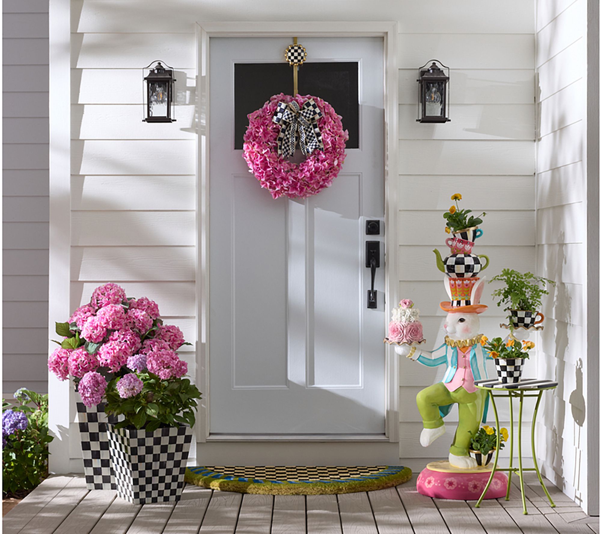 MacKenzie-Childs Pink Hydrangea 22" Wreath - QVC.com