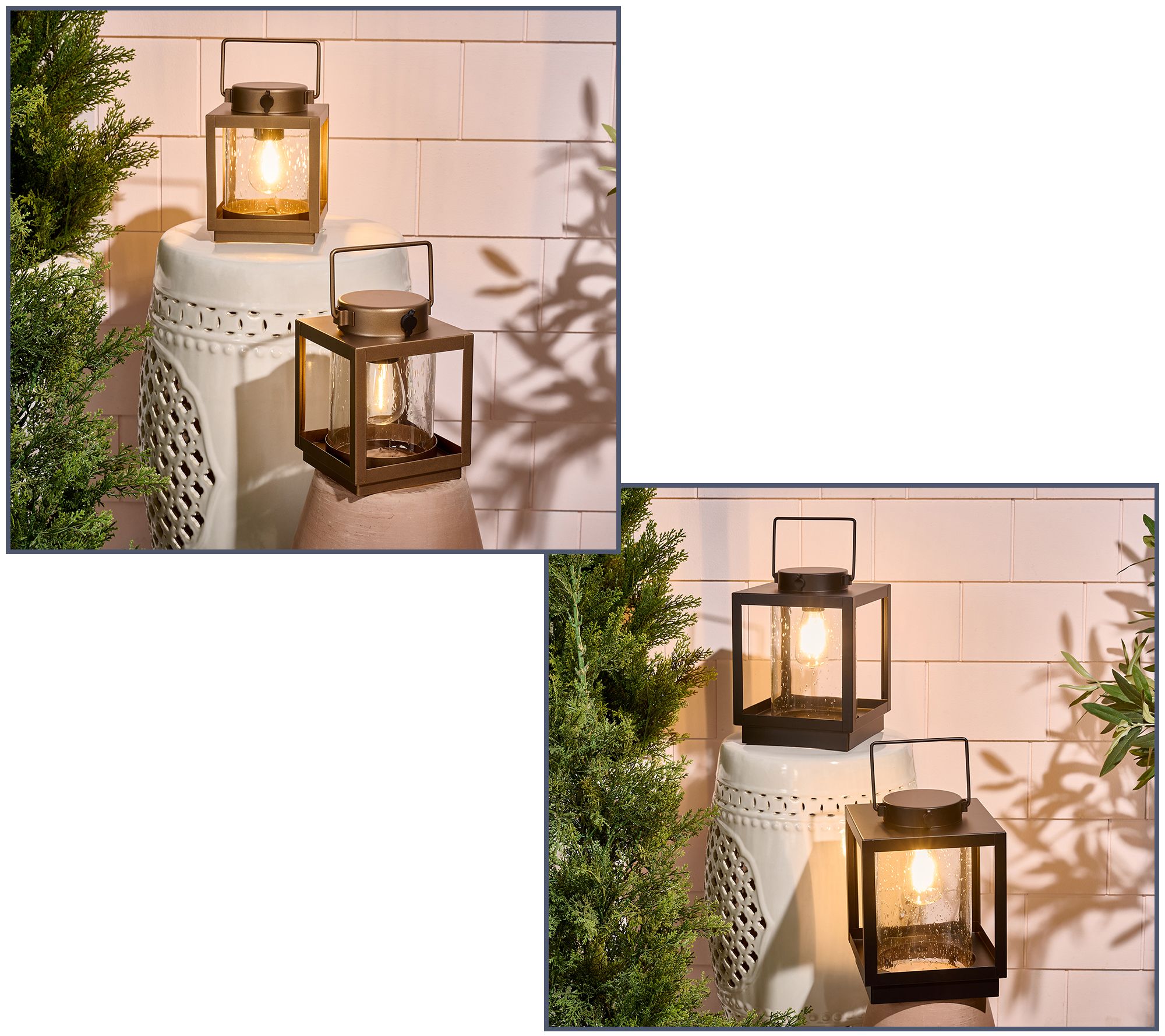 Home Reflections S/2 6" or 9" In/Outdoor Lanterns - QVC.com