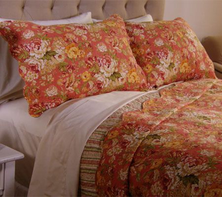 Reversible Quilt and Sham Bedding Set by Valerie - QVC.com