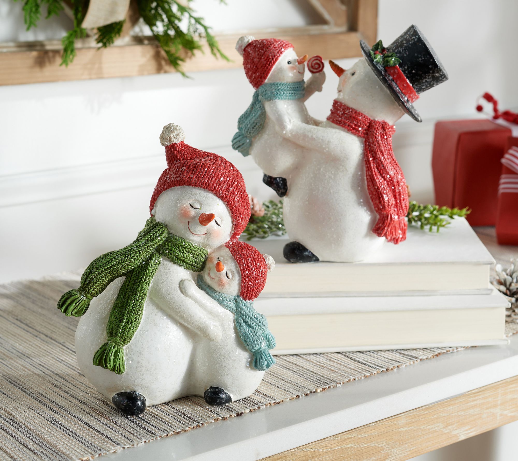 "As Is" 2-Piece Hugging Snowman Family by Valerie - QVC.com