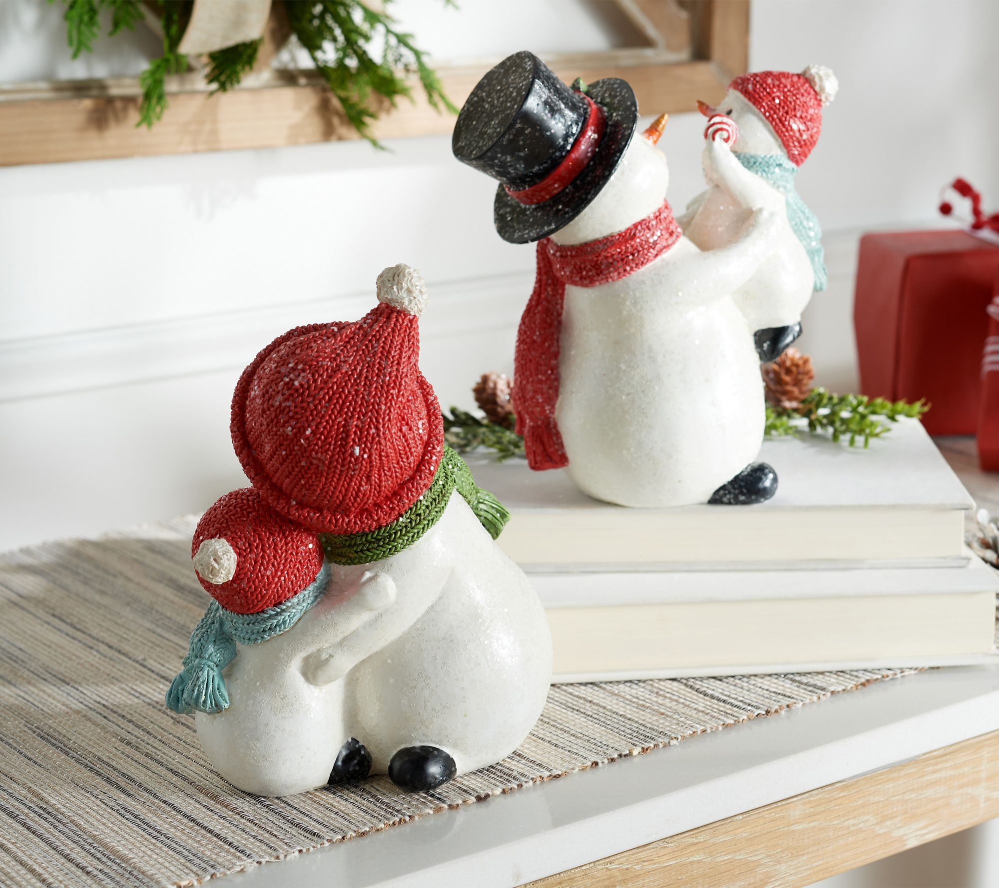 "As Is" 2-Piece Hugging Snowman Family by Valerie - QVC.com