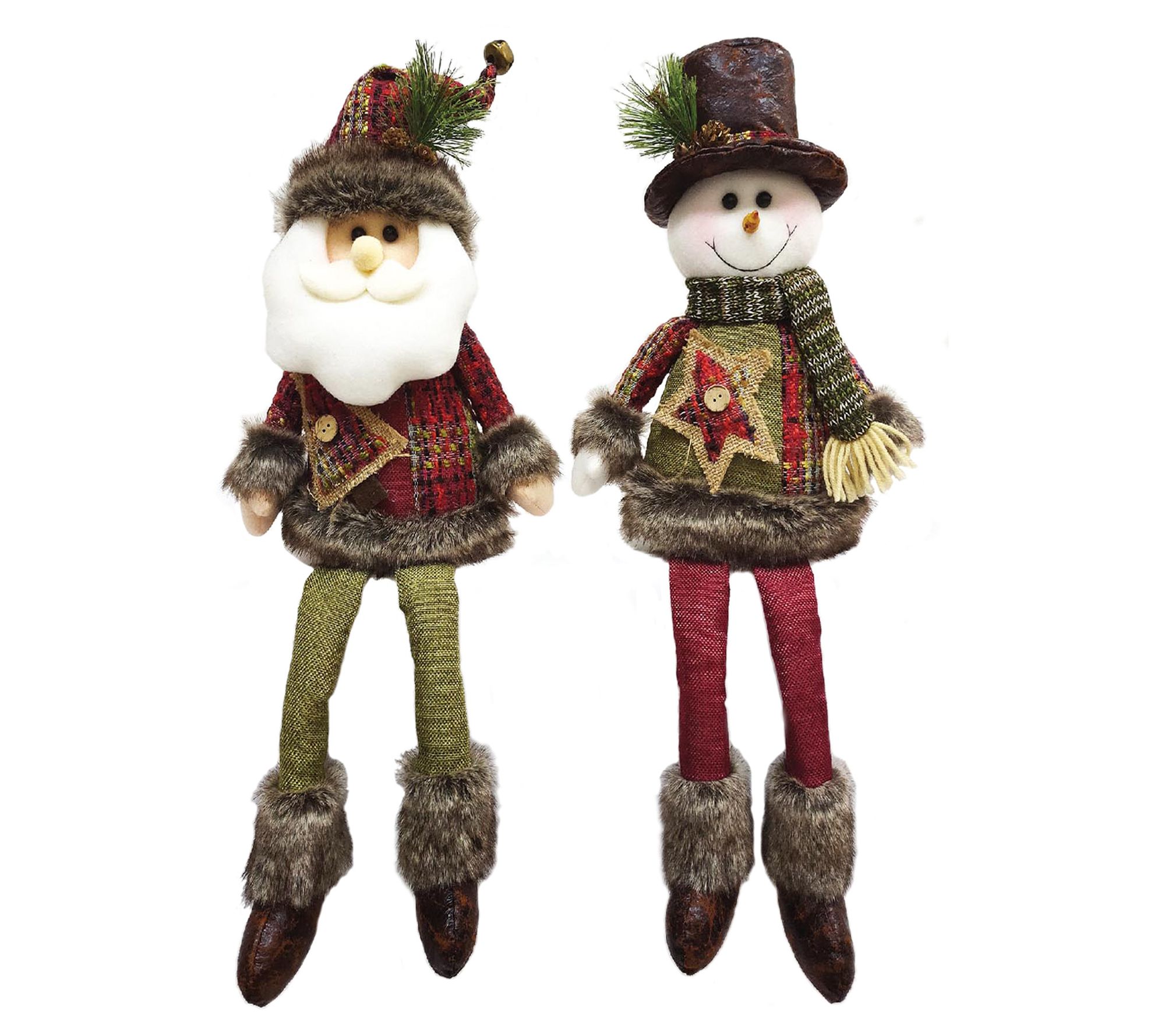 Santa's Workshop Patchwork Pals, Set of 2 - QVC.com