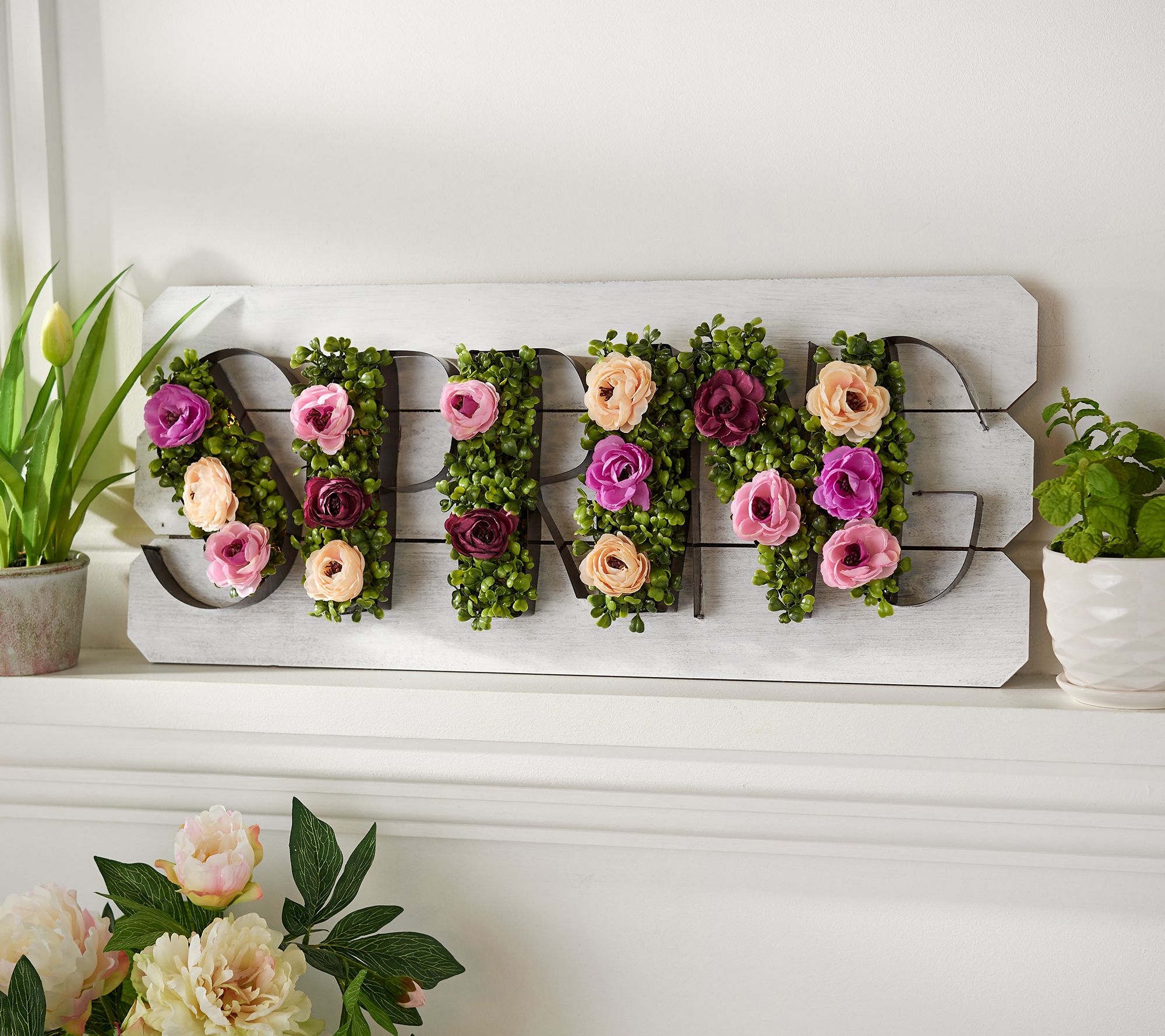 "As Is" Illuminated Spring Floral Wall Decor by Valerie - QVC.com