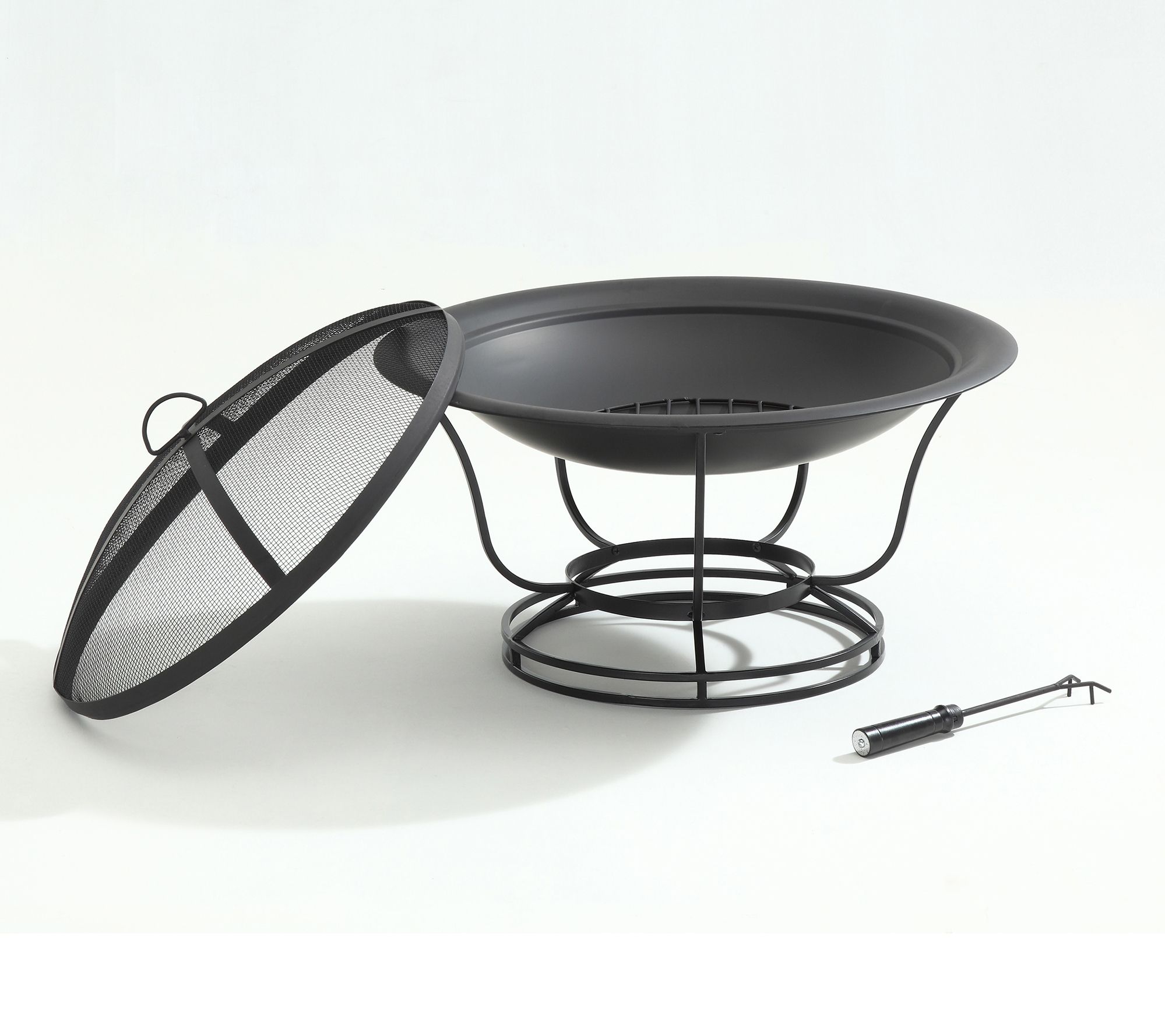 Crosley Buckner Outdoor Fire Pit Black - QVC.com