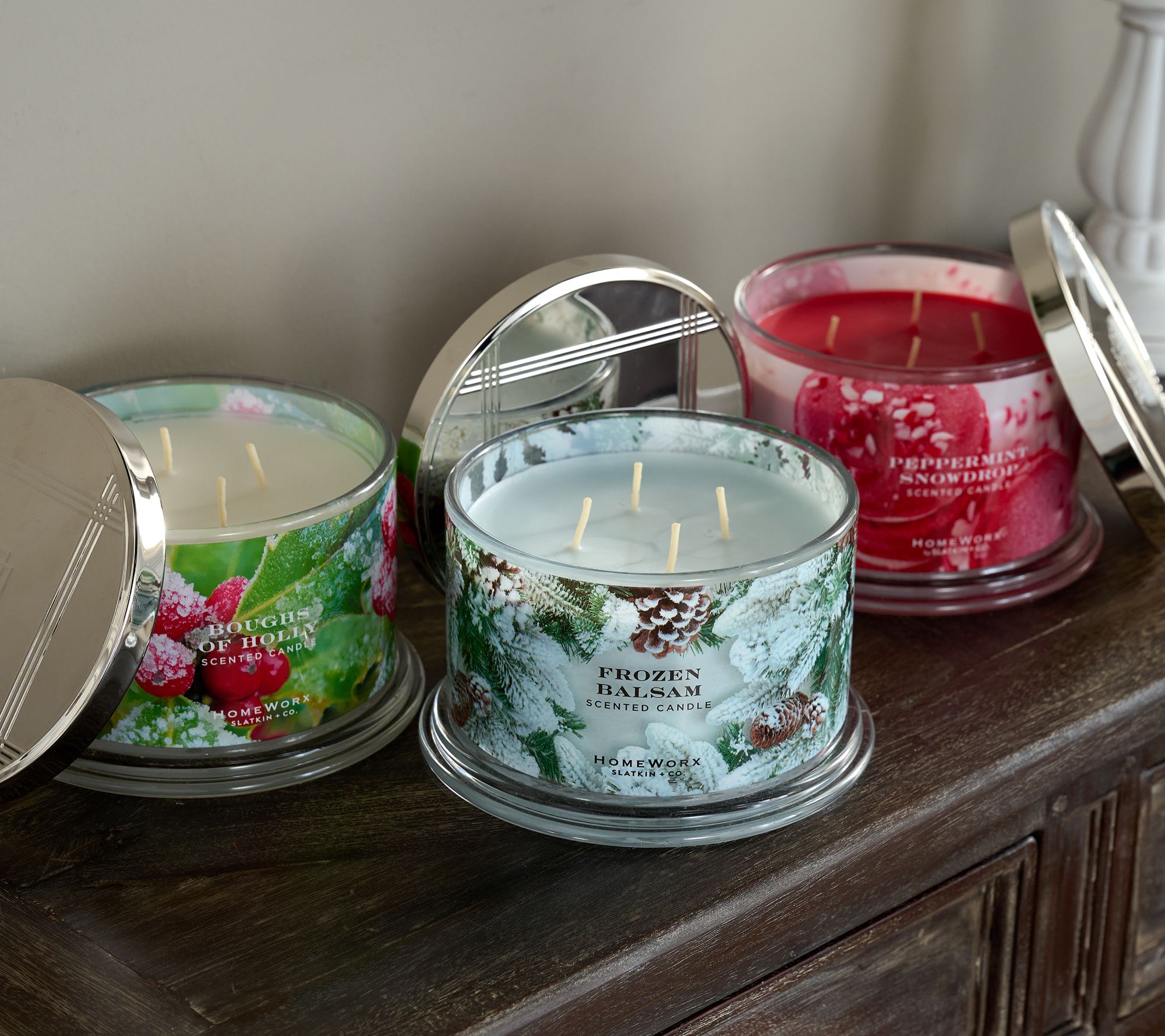 "As Is" HomeWorx by Slatkin + Co. S/3 18oz Candle Collection - QVC.com
