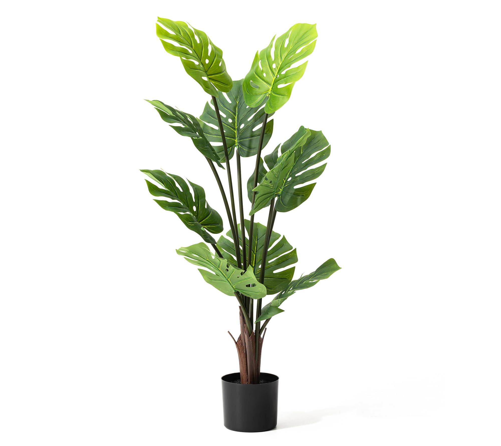 Glitzhome 3.5ft. Faux Monstera Deliciosa LiebmIn Pot - QVC.com