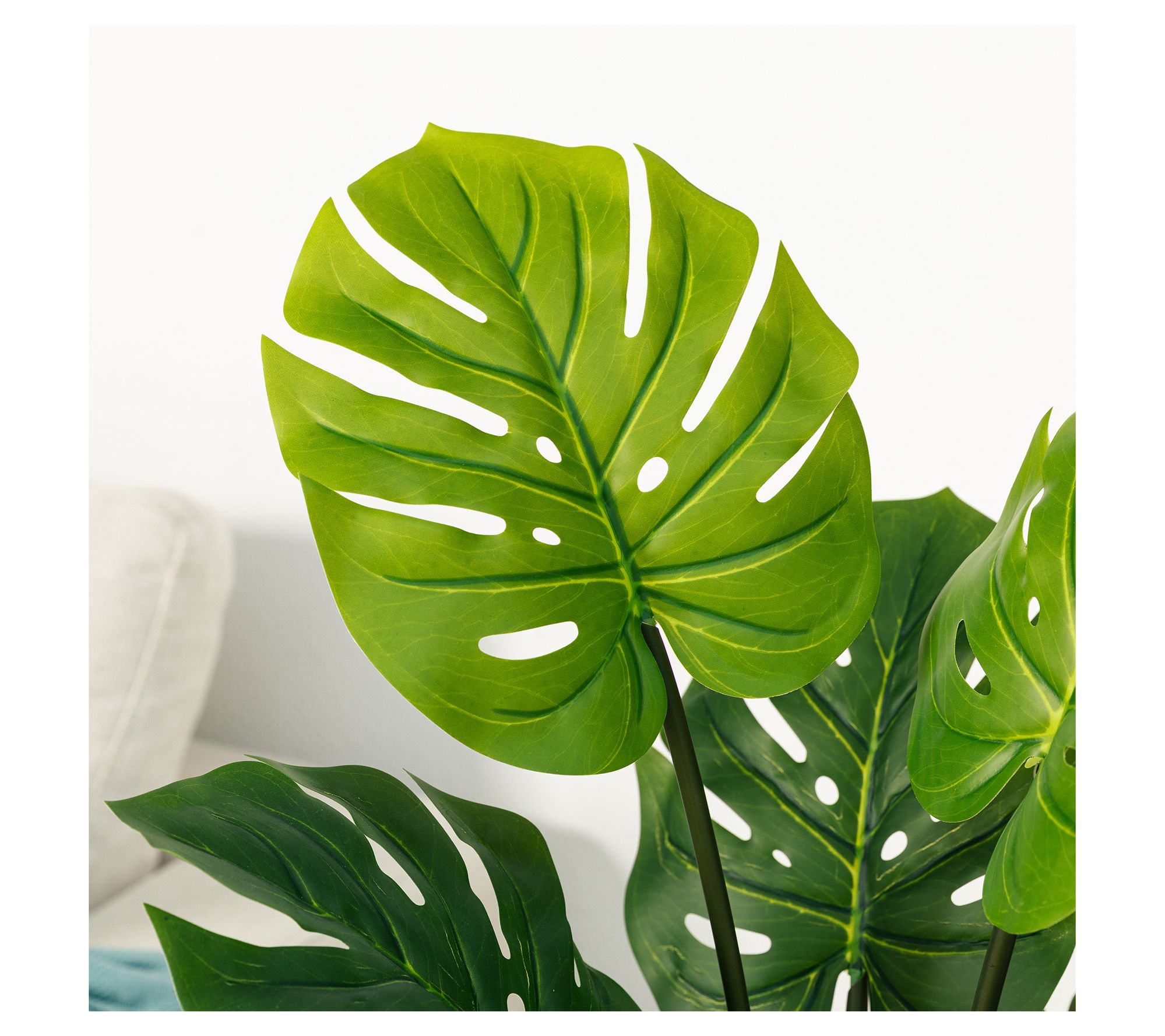 Glitzhome 3.5ft. Faux Monstera Deliciosa LiebmIn Pot - QVC.com