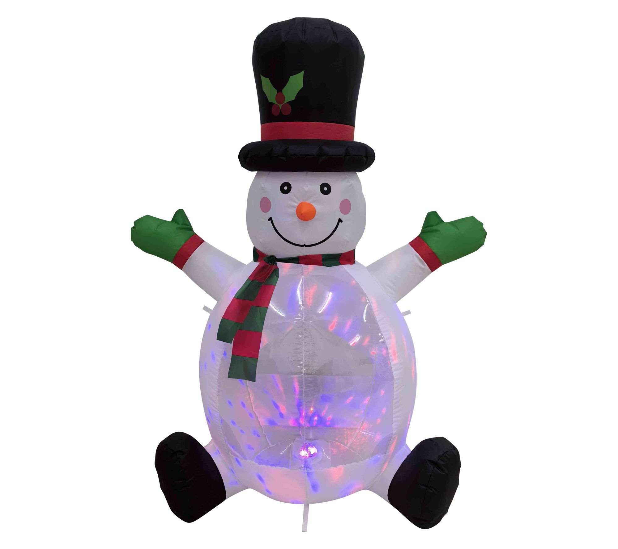 Northlight Inflatable Snowman w/ Hat Yard Christmas Decor 4' - QVC.com