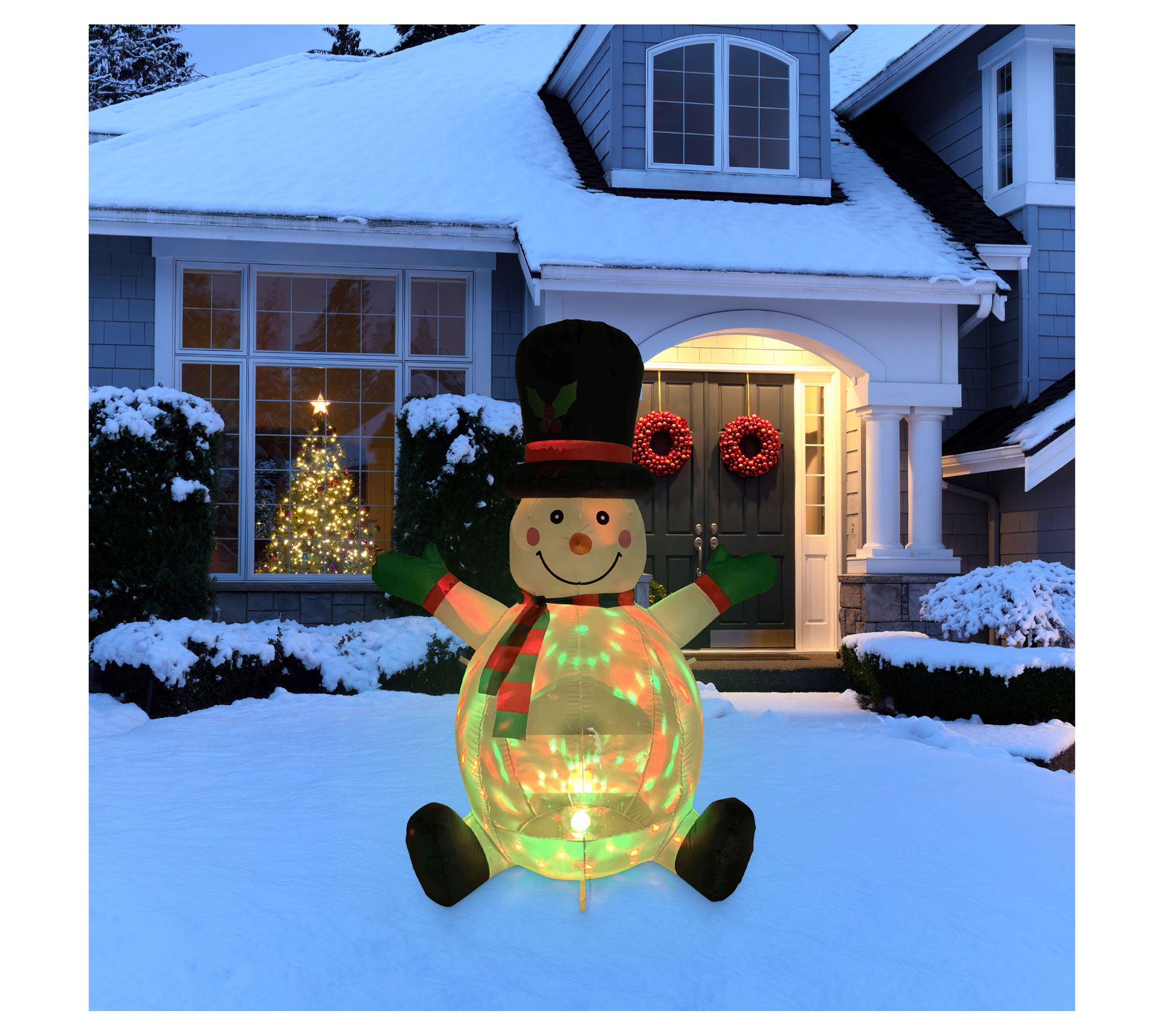 Northlight Inflatable Snowman w/ Hat Yard Christmas Decor 4' - QVC.com