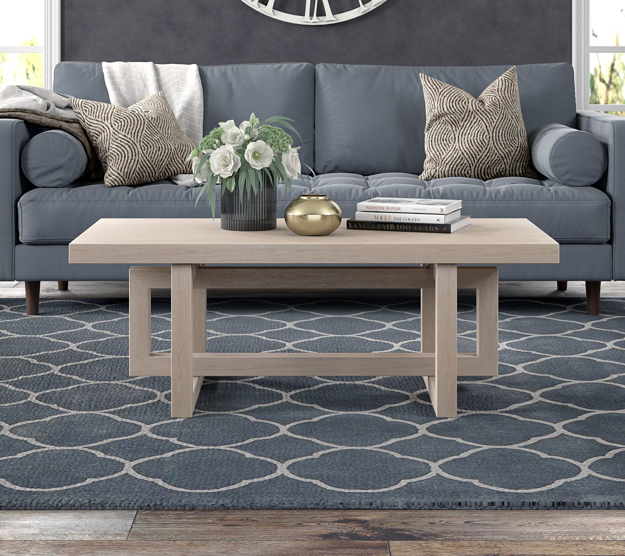 Hudson&Canal Breslow 47" Wide Rectangular Coffee Table - QVC.com