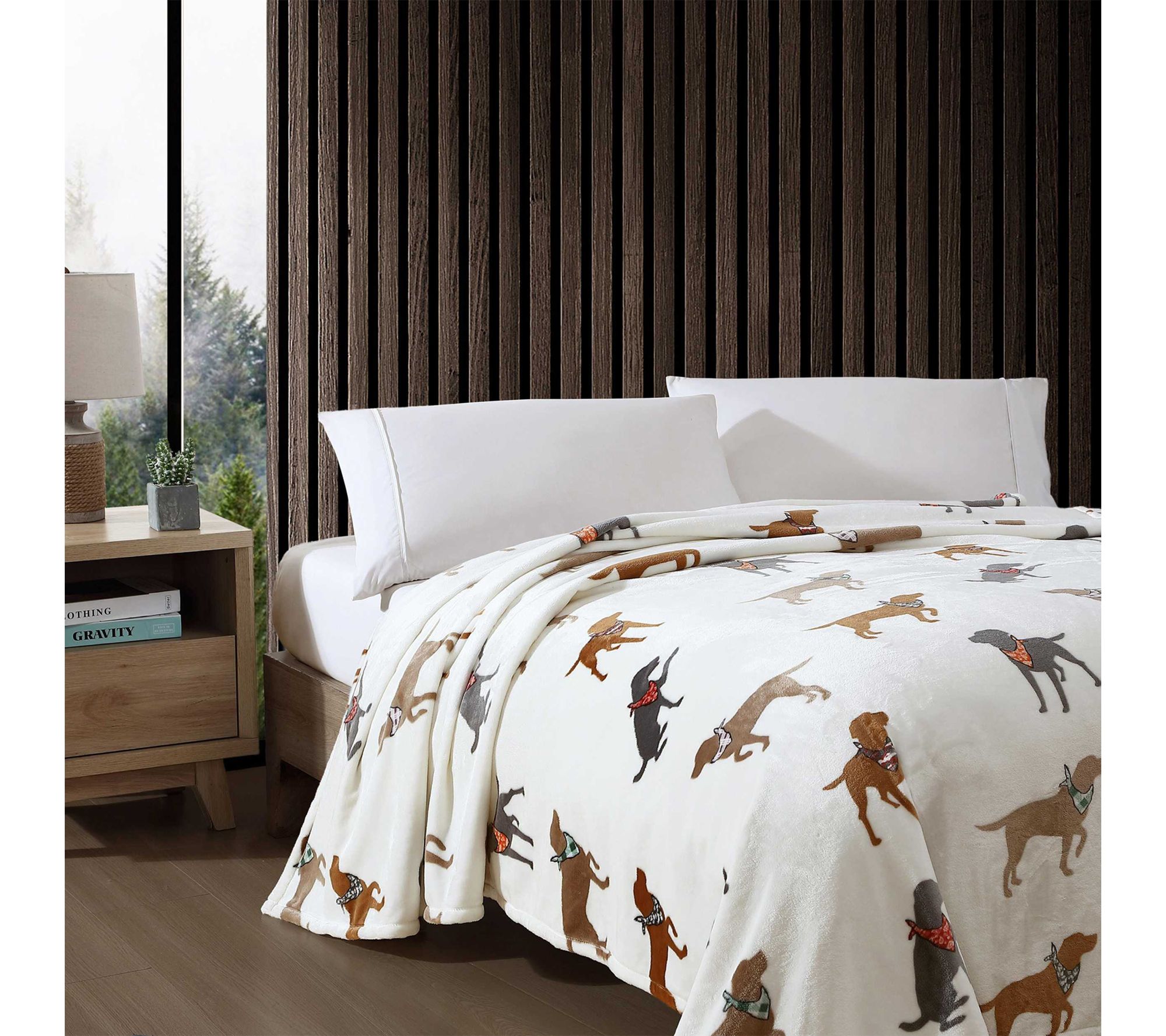 Eddie Bauer Dog s With Scarves Plush Fleece Tw in Blanket - QVC.com