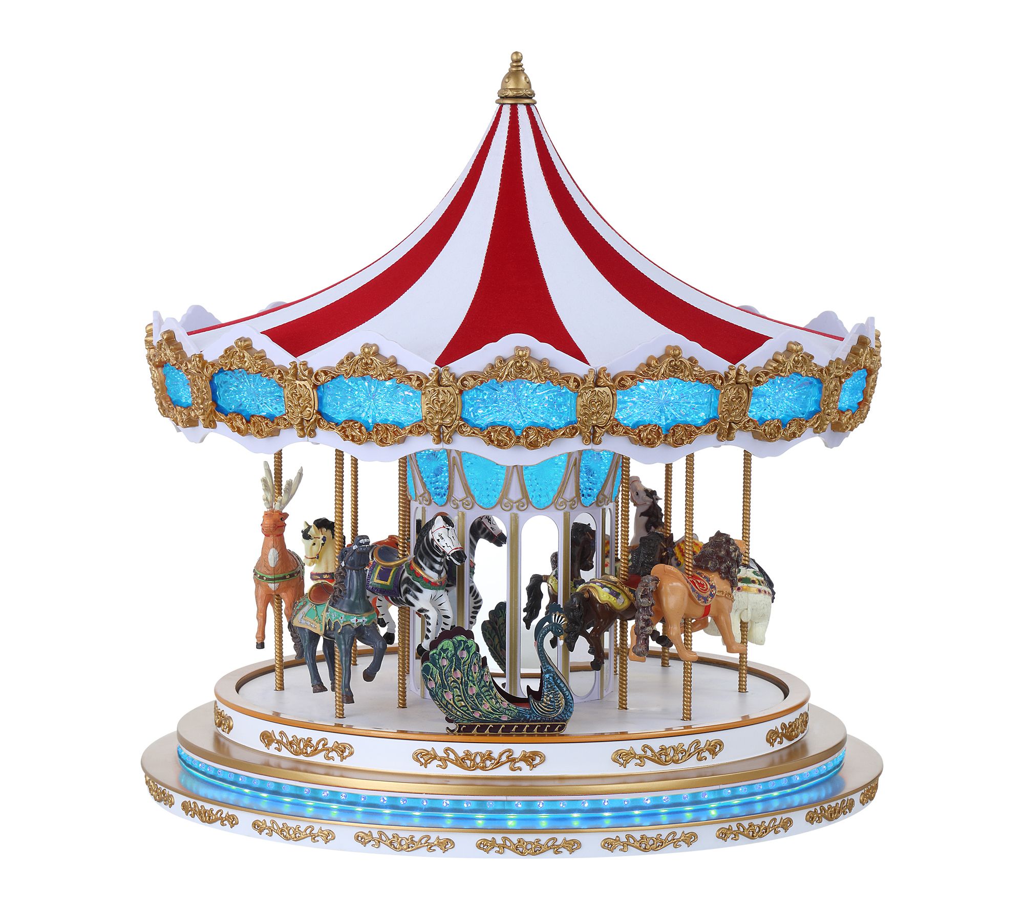 Mr. Christmas 17in RGB Light Show Carousel - QVC.com
