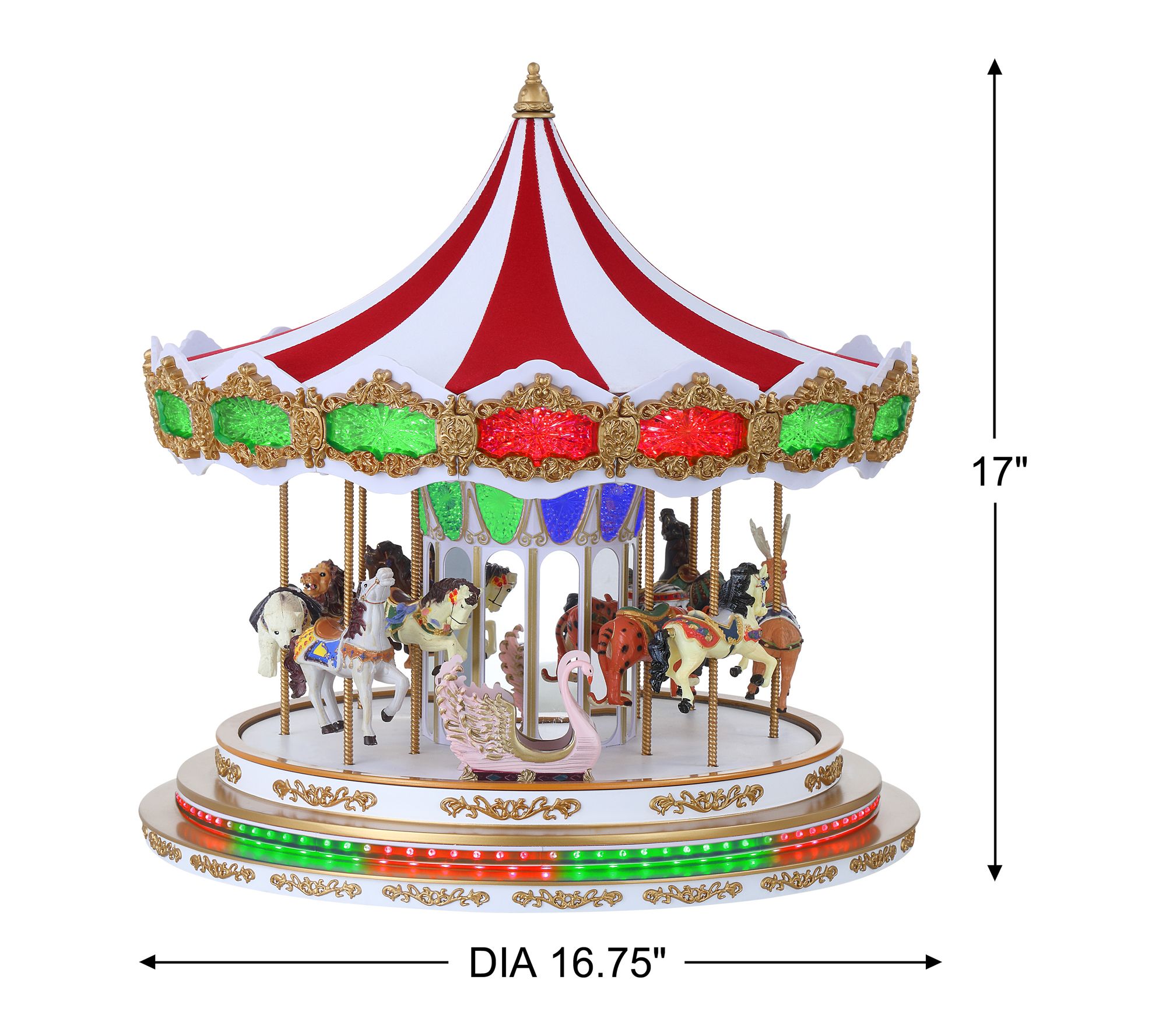Mr. Christmas 17in RGB Light Show Carousel - QVC.com