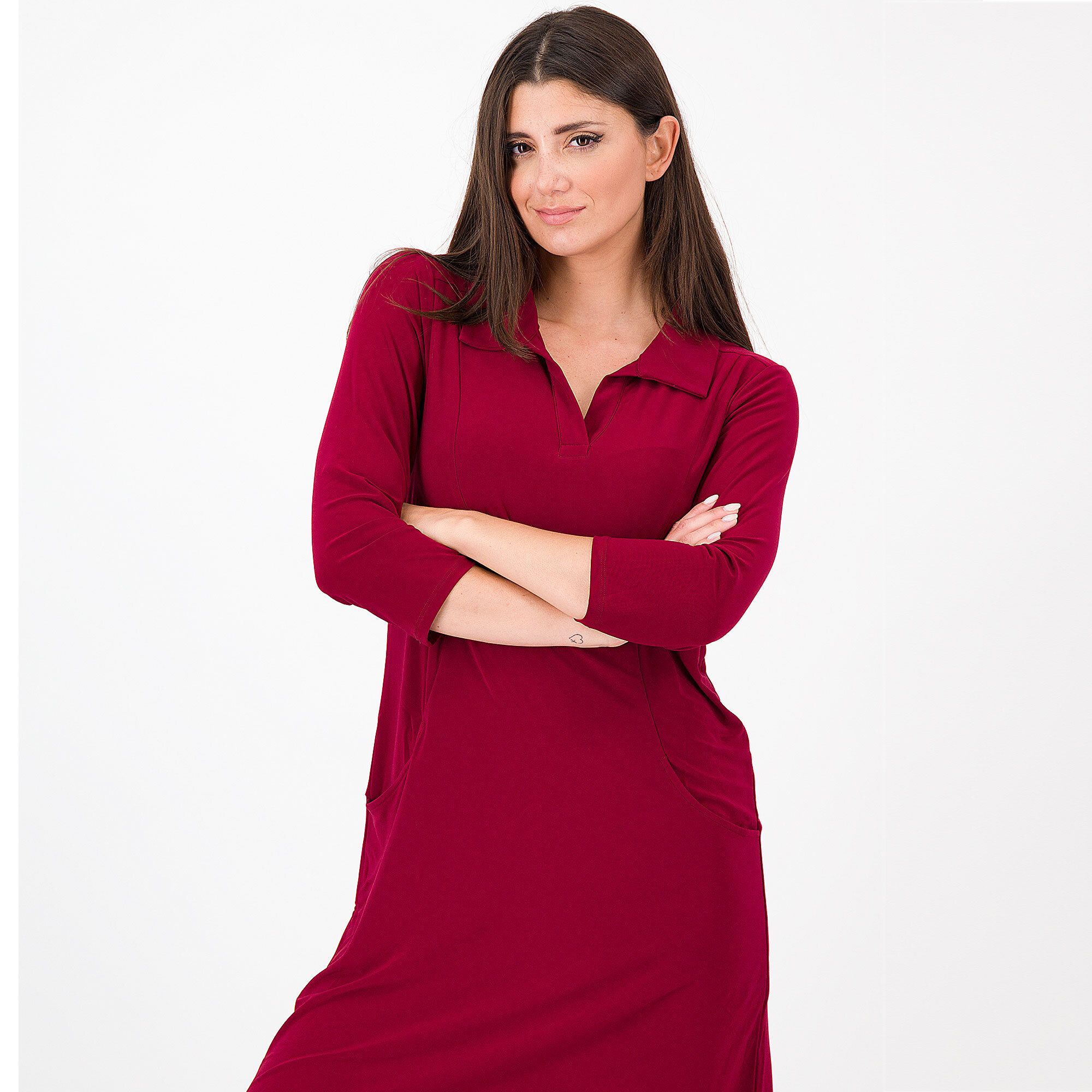 Nina Leonard Abito in jersey opaco con tasche - QVC.it