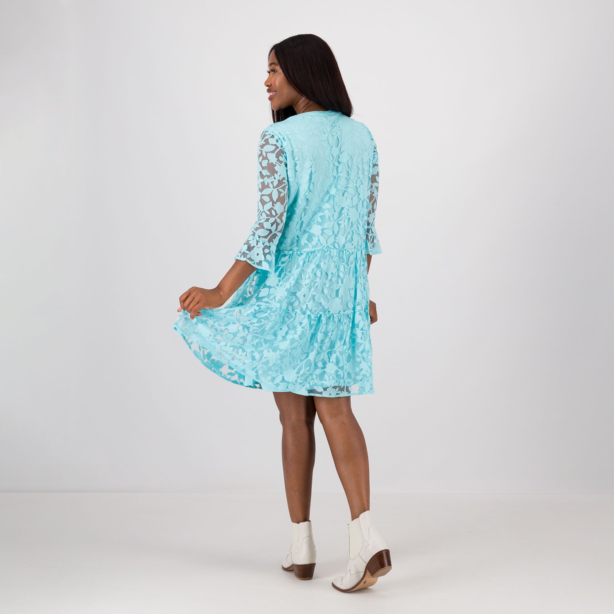 Nina Leonard Abito in tulle con fantasia floreale - QVC.it