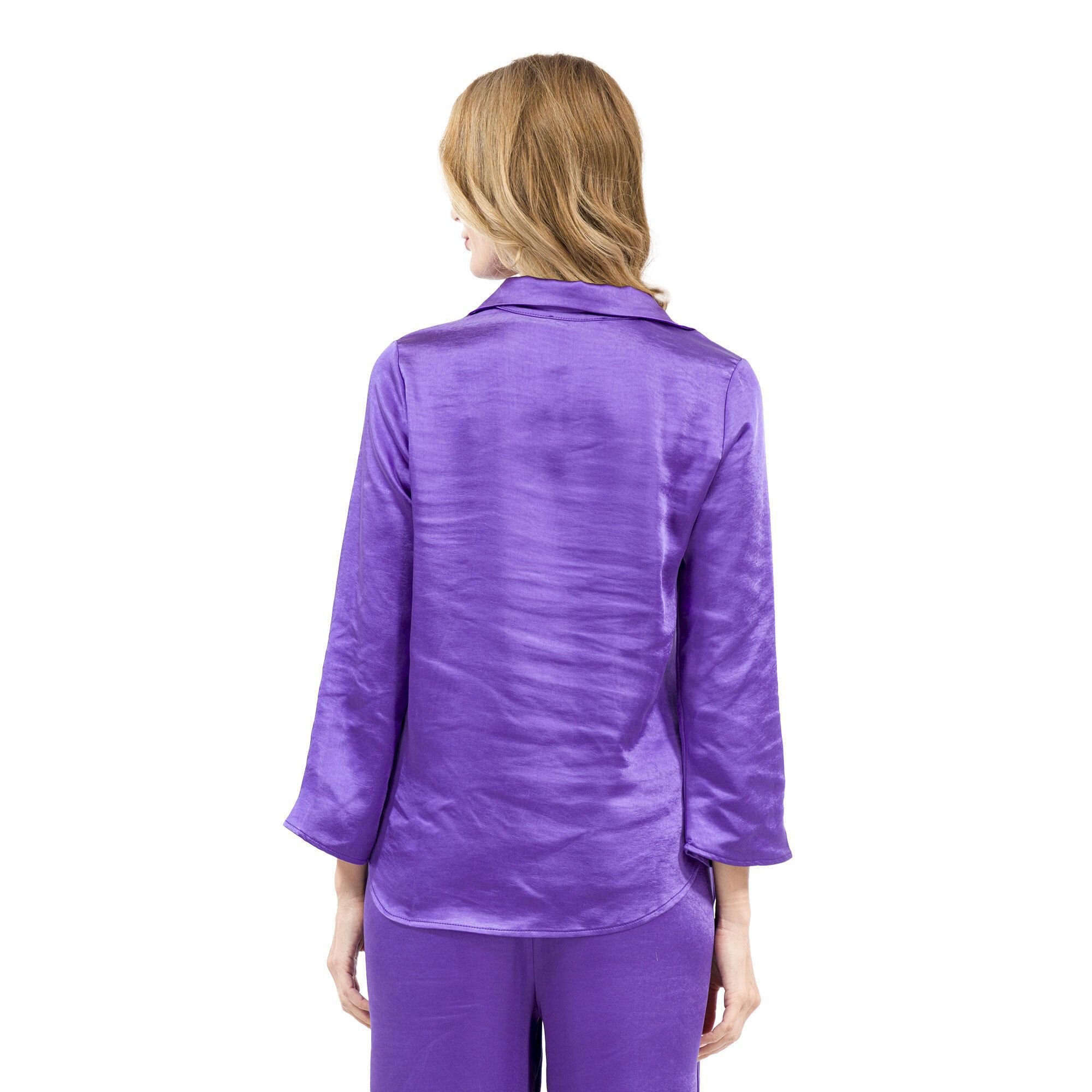 Bianca Della Torre Blusa a camicia in raso Maniche a campana Made in ...