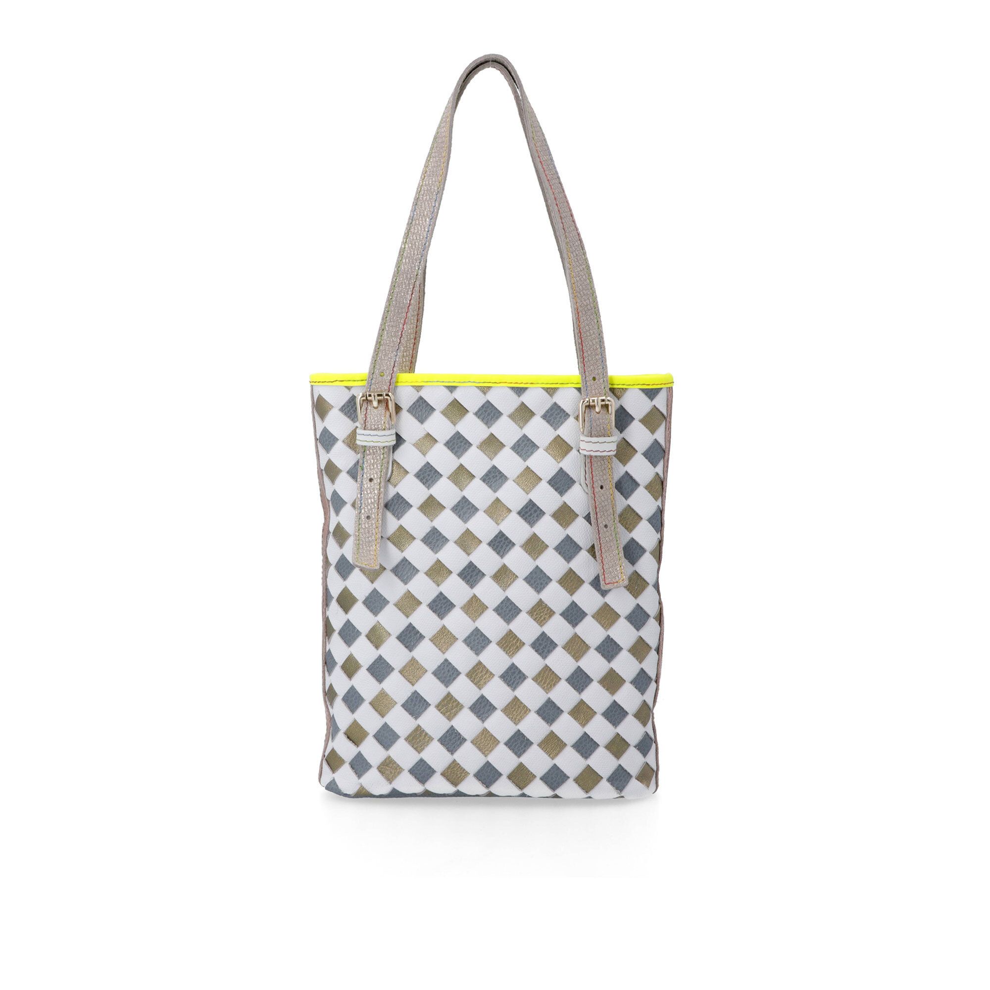 Ebarrito Borsa a spalla in pelle patchwork con manici regolabili - QVC ...