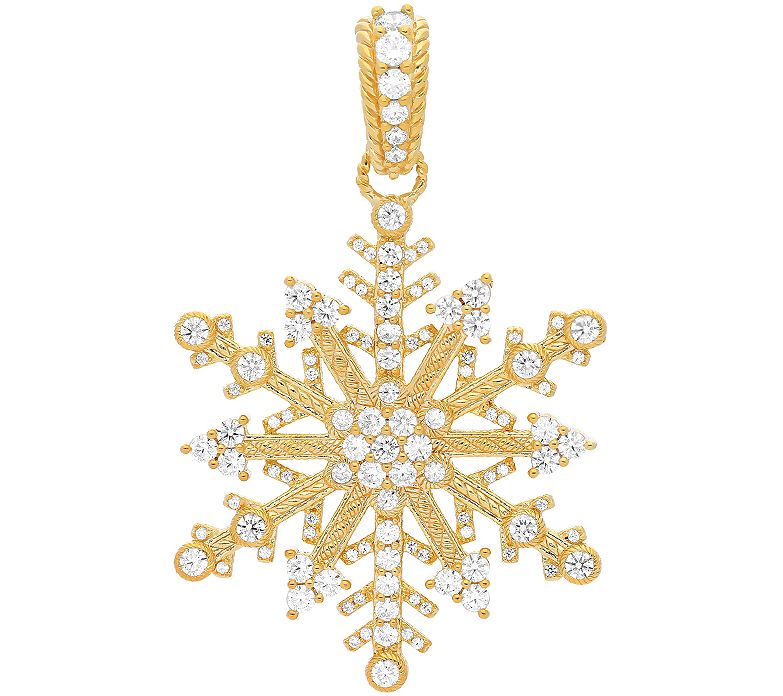 Judith Ripka Sterling & 14K Clad Diamonique Snowflake Enhance - QVC.com