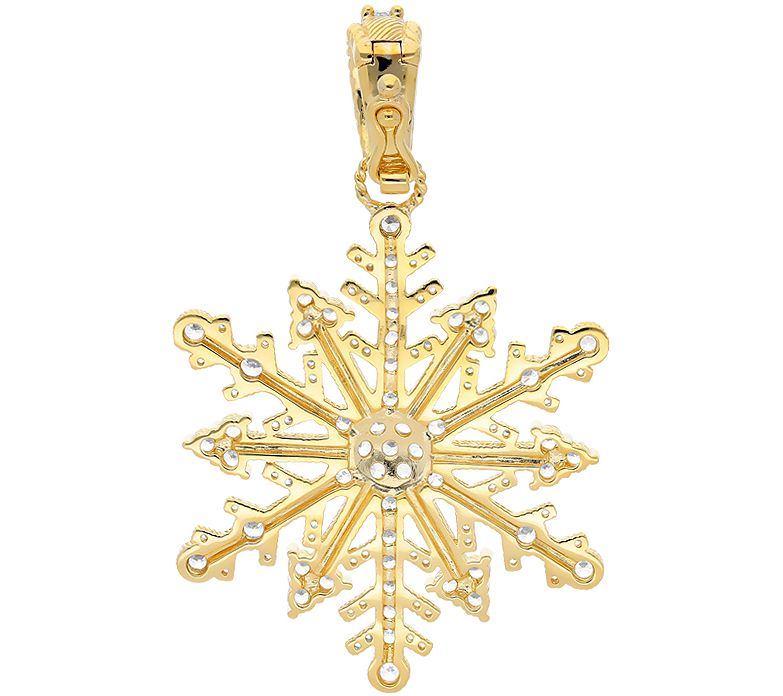Judith Ripka Sterling & 14K Clad Diamonique Snowflake Enhance - QVC.com