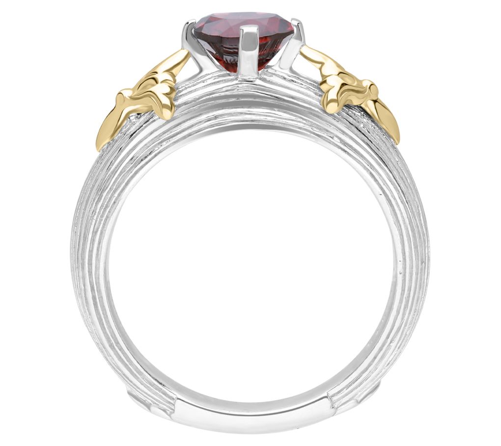 Ariva Sterling Silver & 18K Gold Gemstone Ring - QVC.com