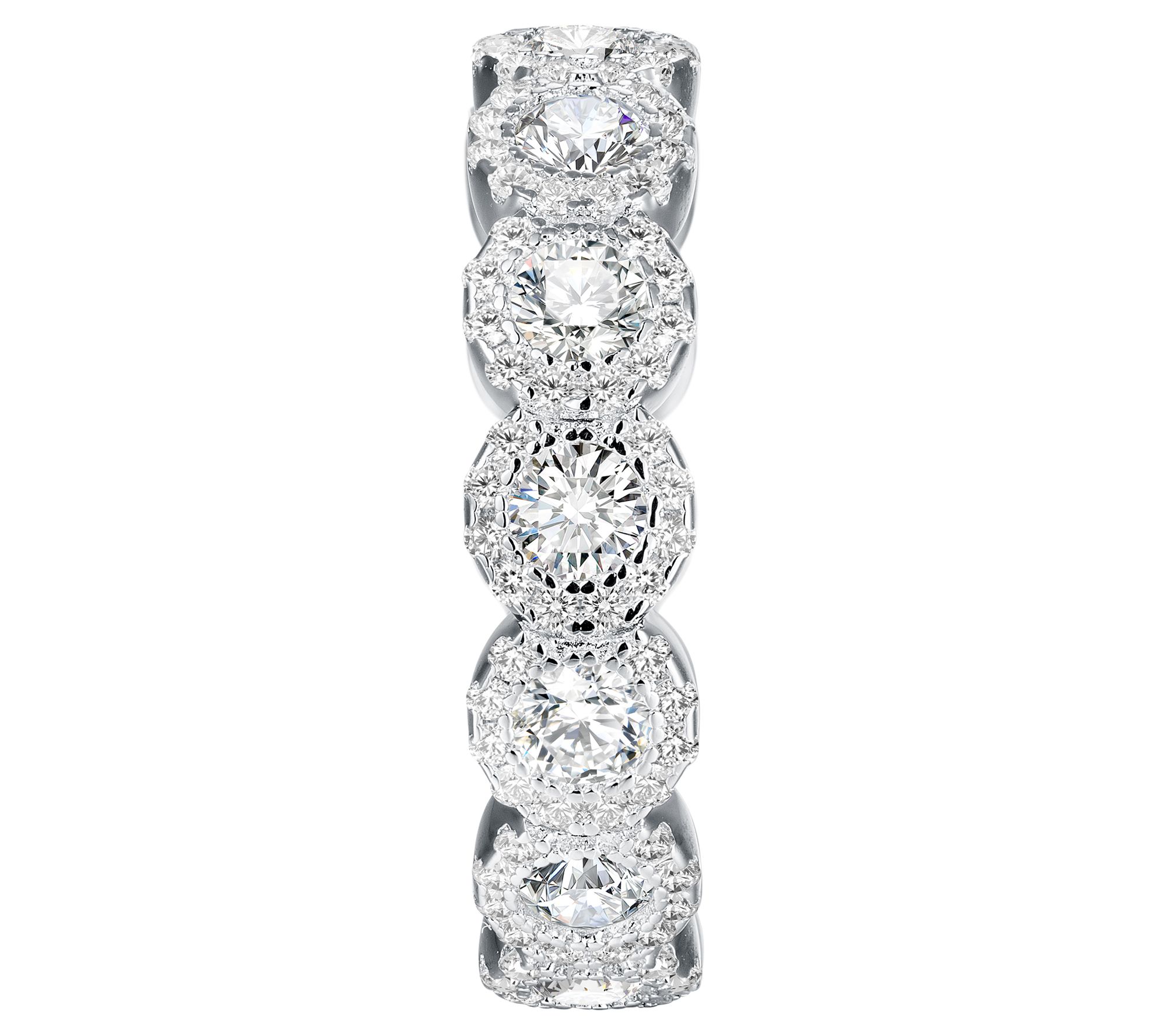 Diamonique 2.40 cttw Eternity Band Ring, Sterling Silver - QVC.com