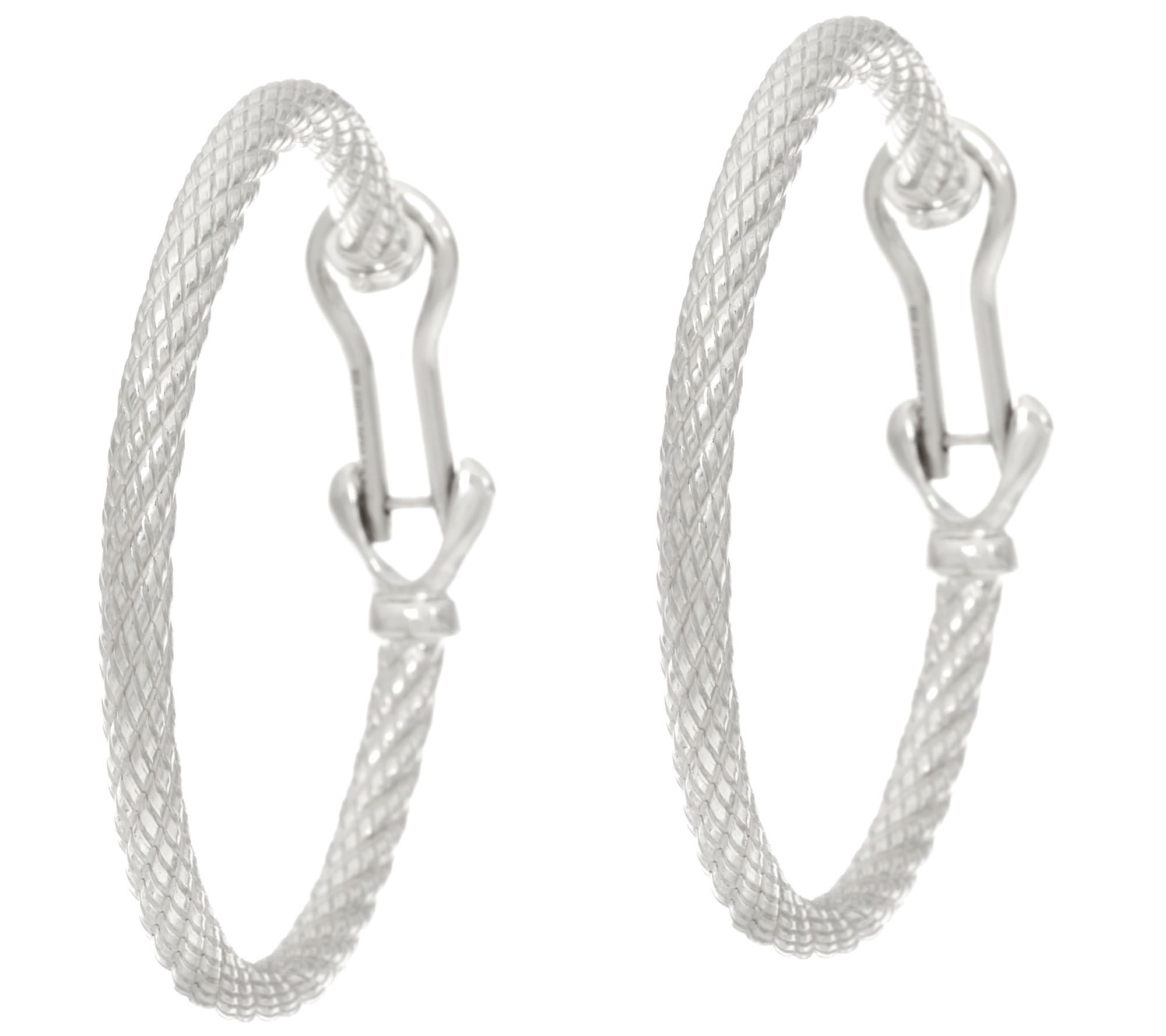 Judith Ripka Sterling 1-1/2" Verona Rope Berge Hoop Earrings - QVC.com