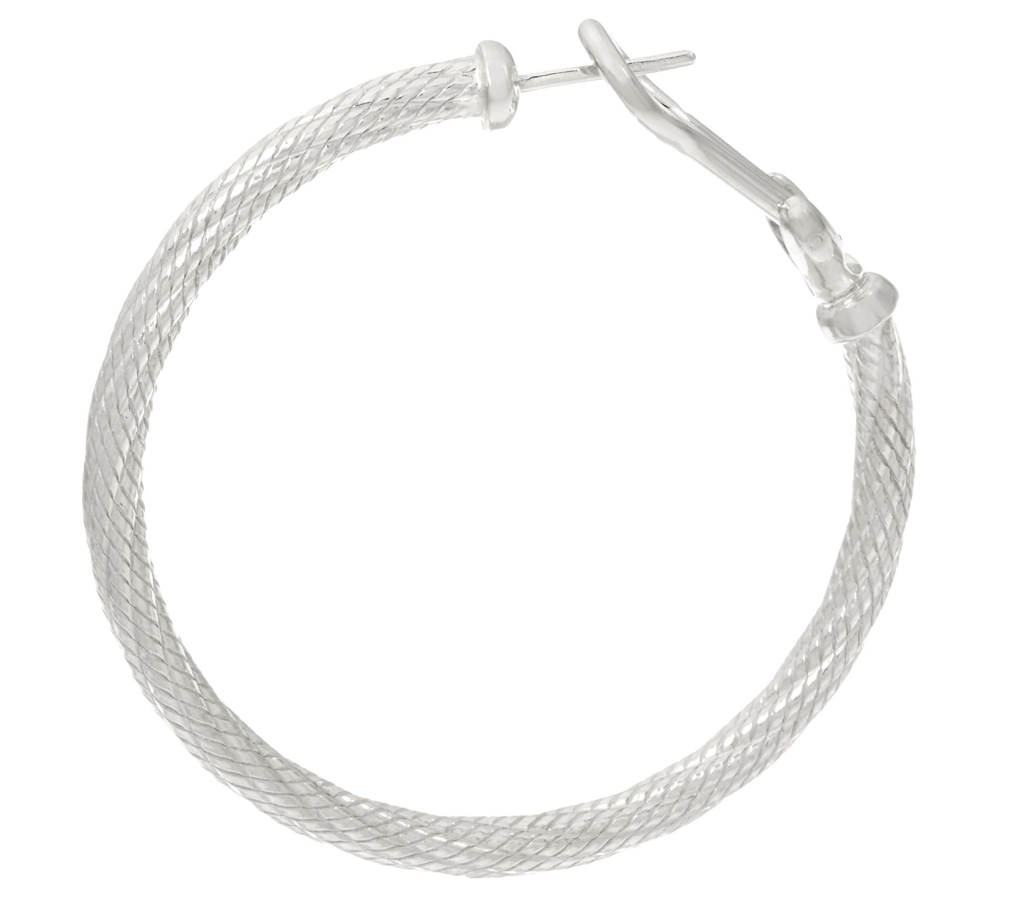 Judith Ripka Sterling 1-1/2" Verona Rope Berge Hoop Earrings - QVC.com