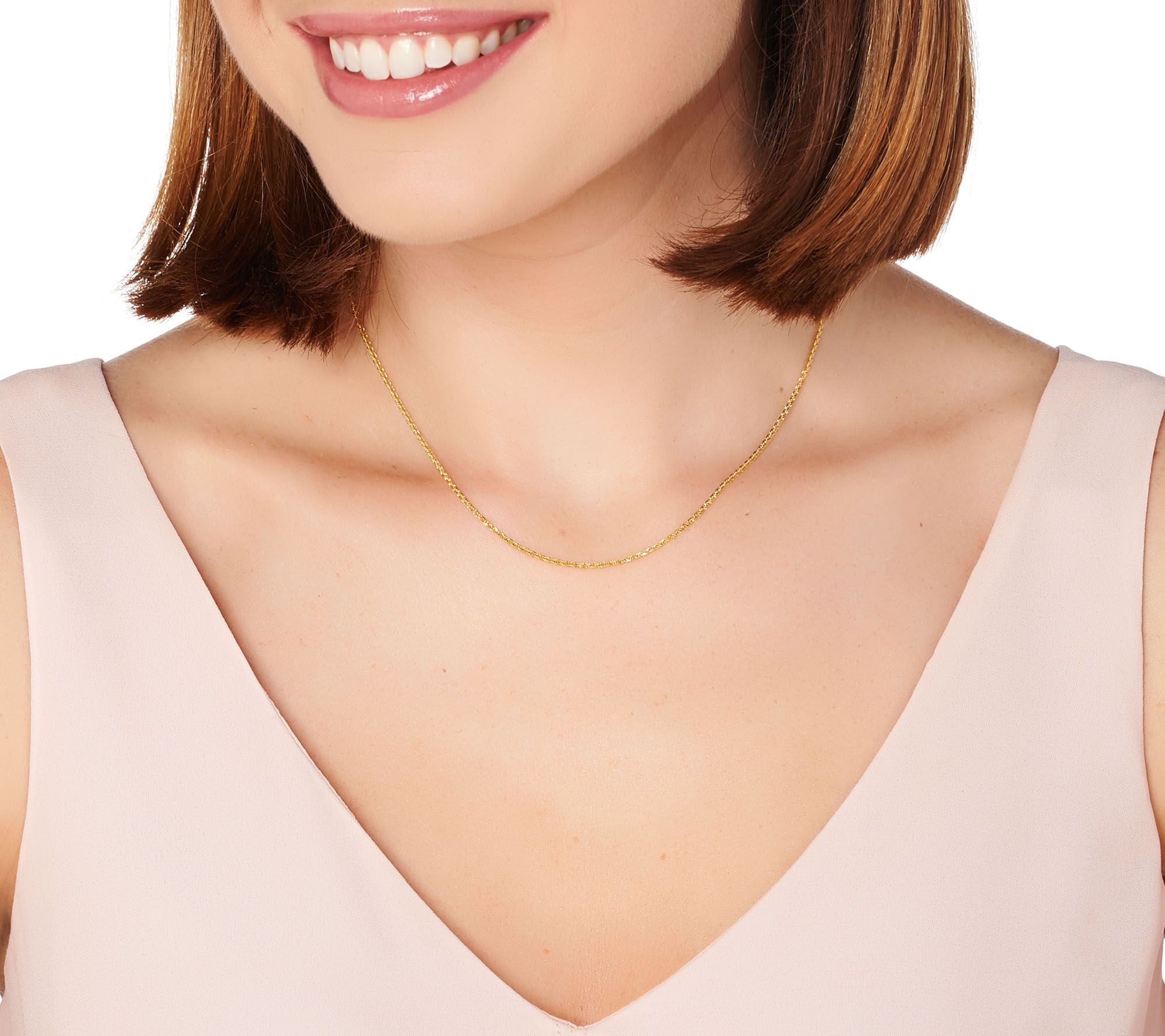 "As IS" Vicenza Gold 16" Woven Necklace 14K Gold 1.9g - QVC.com