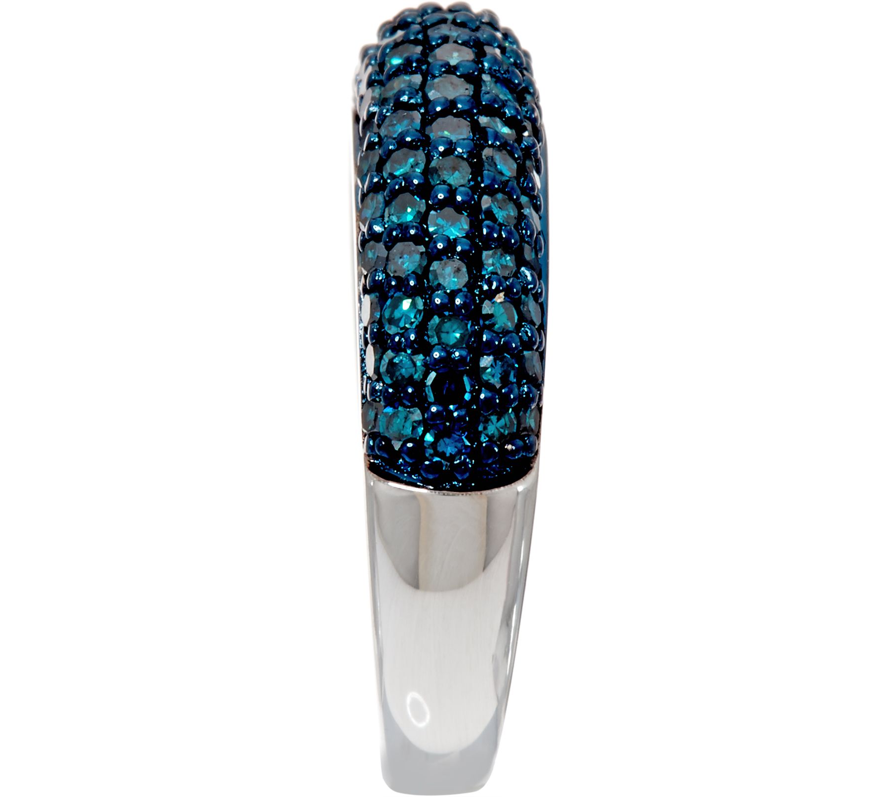 Pave' Colored Diamond Domed Band Ring Sterl., 1.00 ct by Affinity - QVC.com