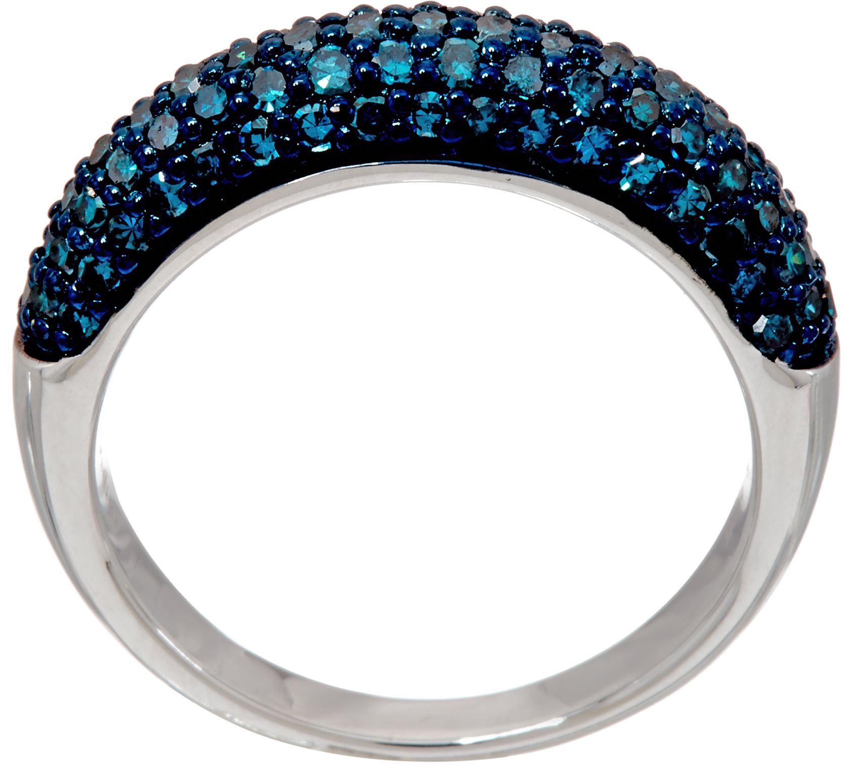 Pave' Colored Diamond Domed Band Ring Sterl., 1.00 ct by Affinity - QVC.com