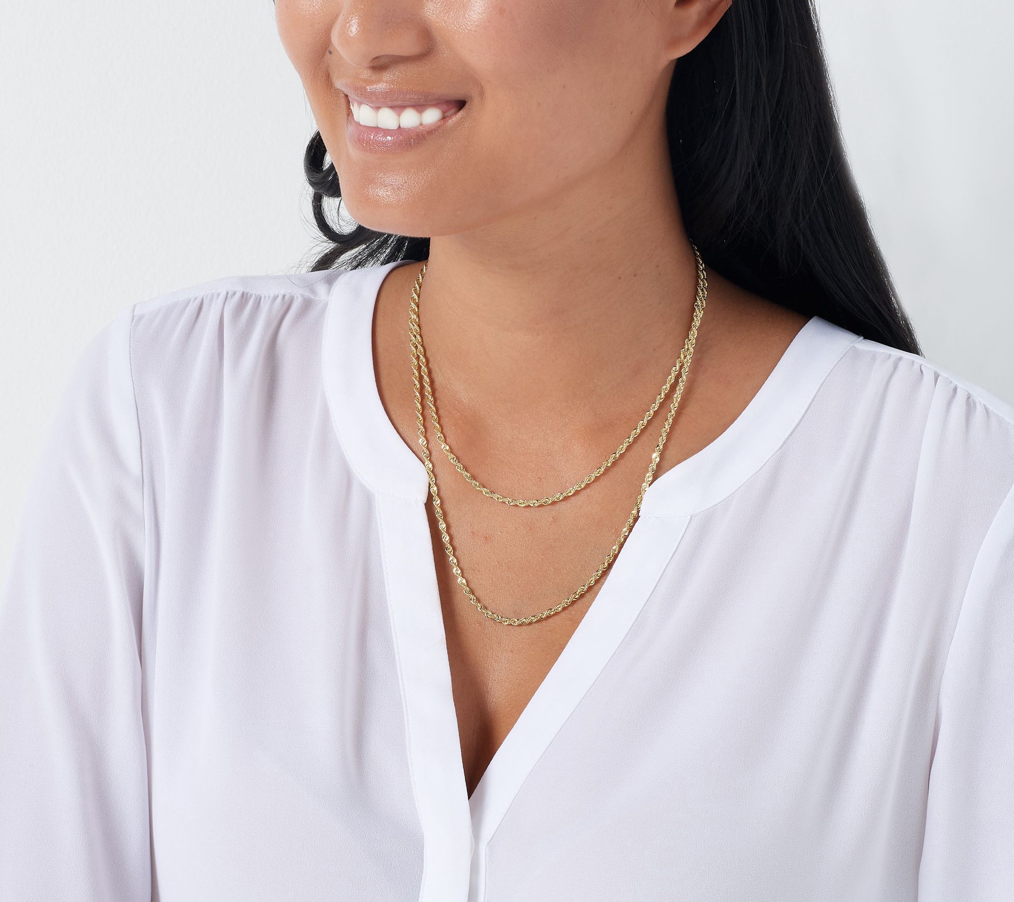 "As Is" EternaGold Rope Chain 36" Necklace, 14K Gold, 5.8g - QVC.com