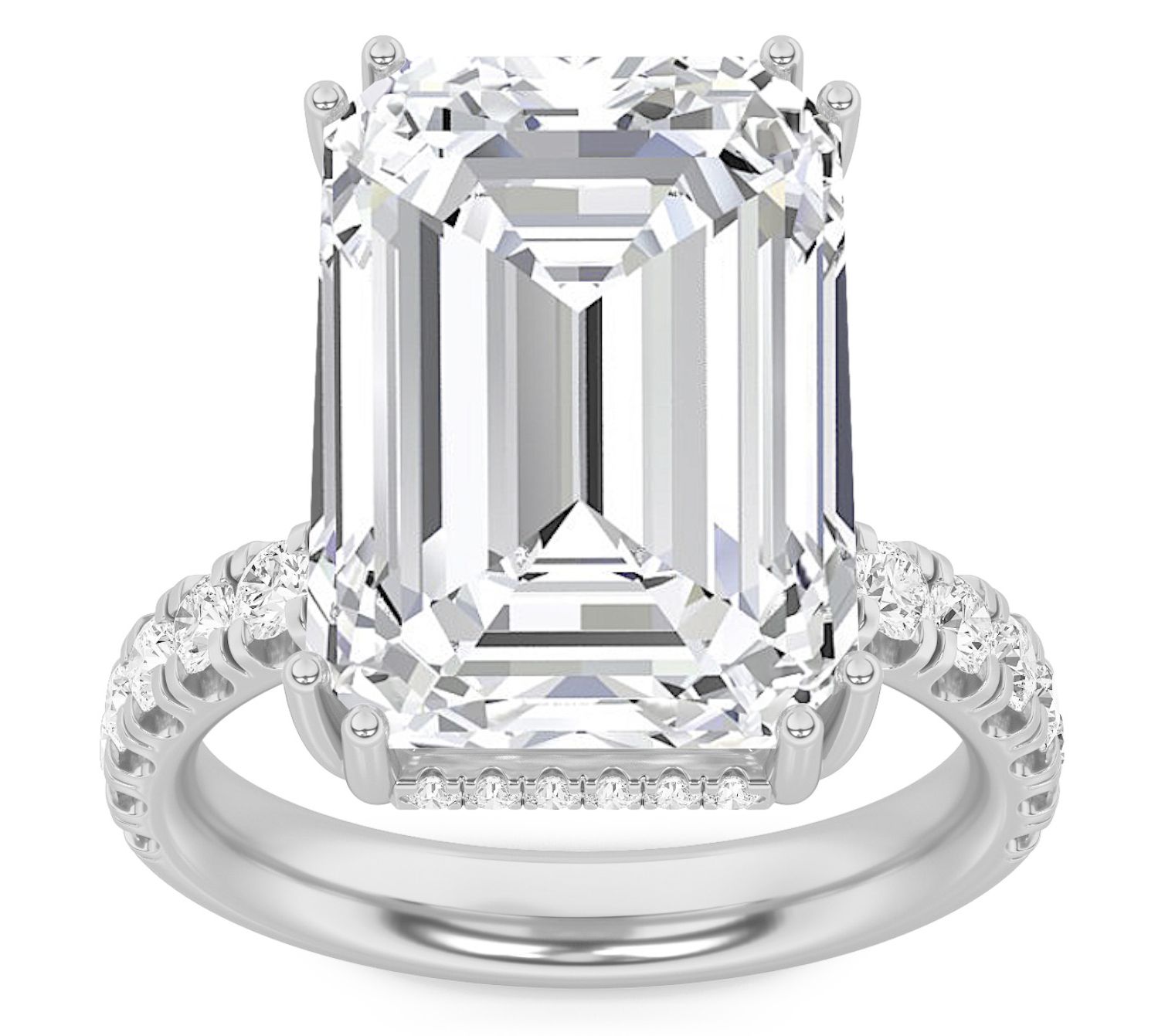 Fire Light 10.20 cttw Lab Grown Diamond Emerald Cut Ring, 14K - QVC.com