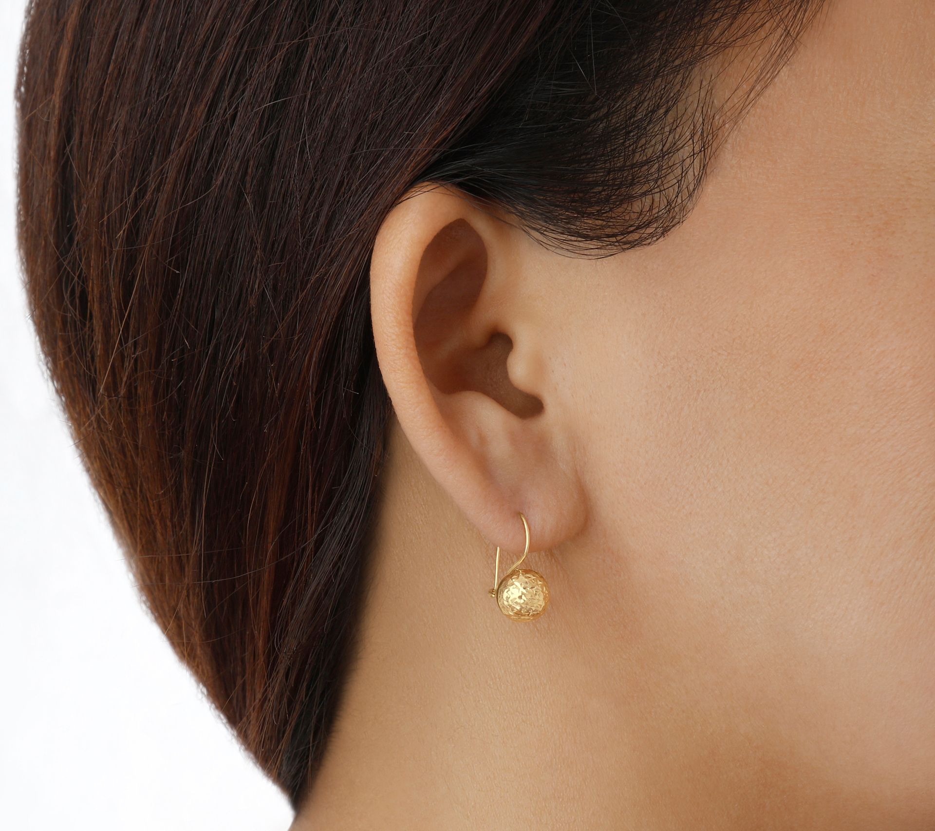 Italian Gold Diamond-Cut Bead Earrings, 14K - QVC.com