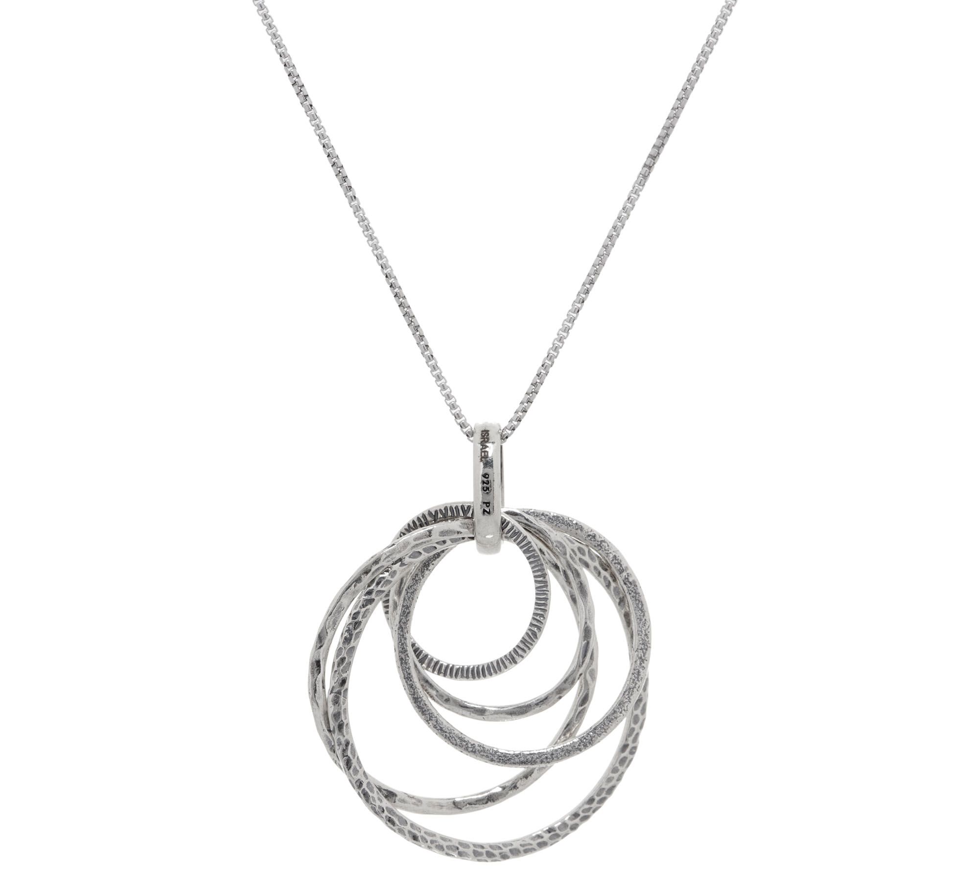 Or Paz Sterling Silver Multi-Circle Gemstone Accent Pendant w/Chain ...