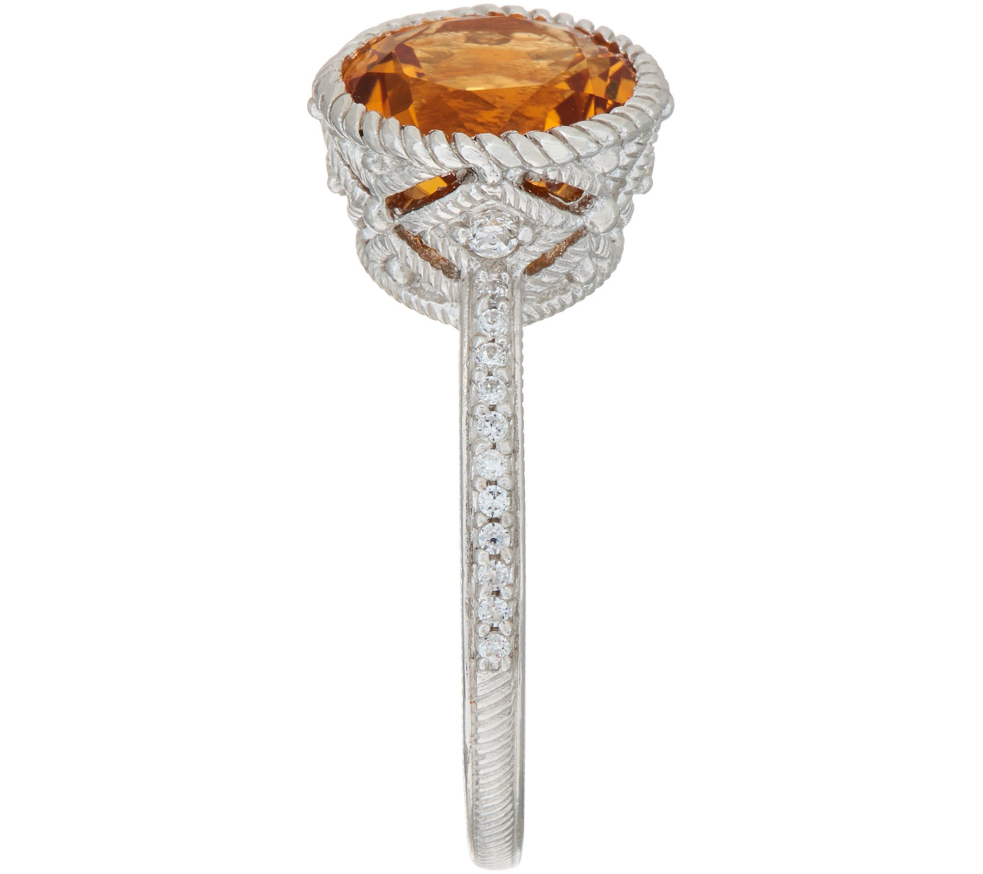 "As Is" Judith Ripka Sterling Silver Amethyst or Citrine Solitaire Ring ...