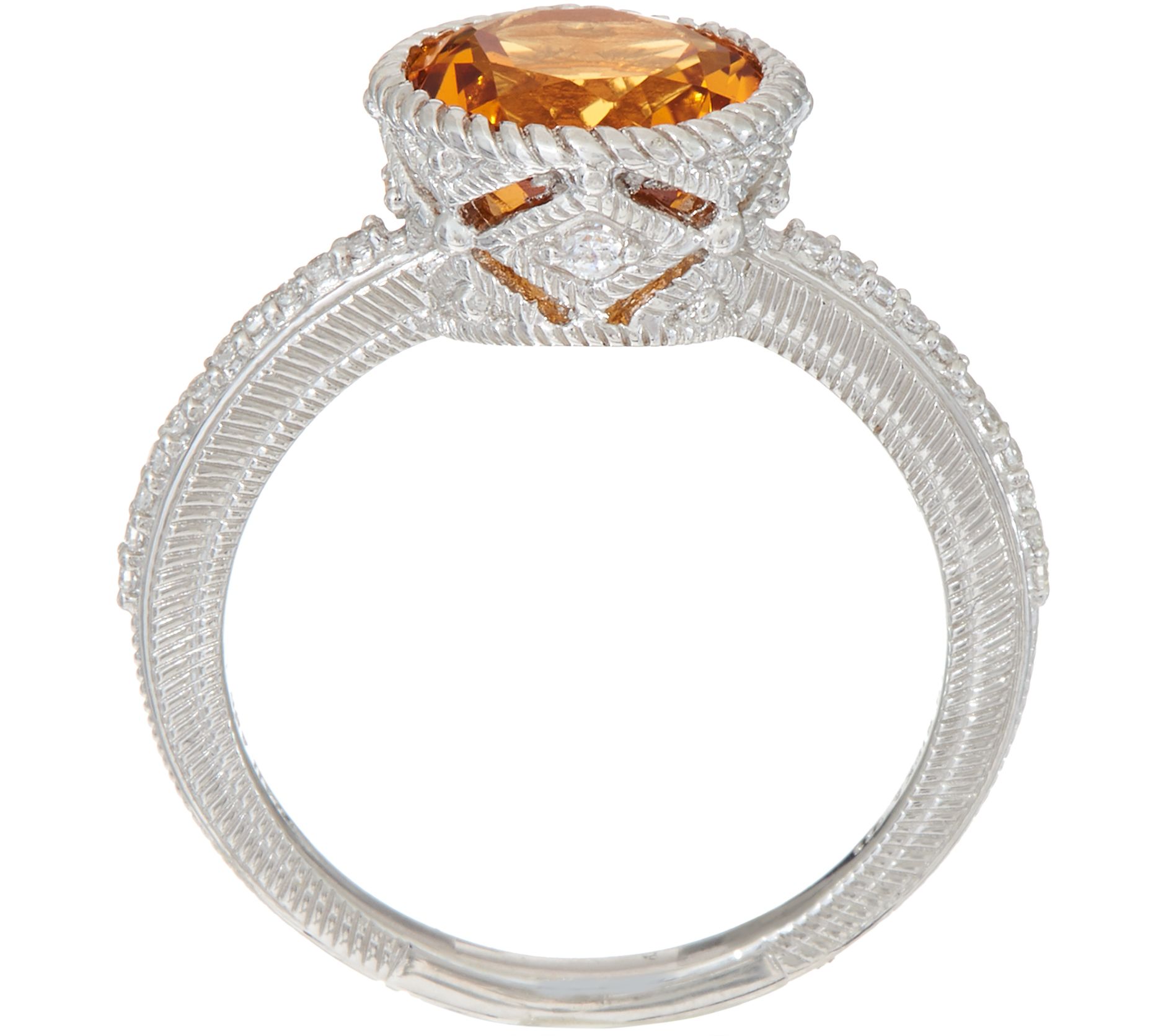 "As Is" Judith Ripka Sterling Silver Amethyst or Citrine Solitaire Ring ...