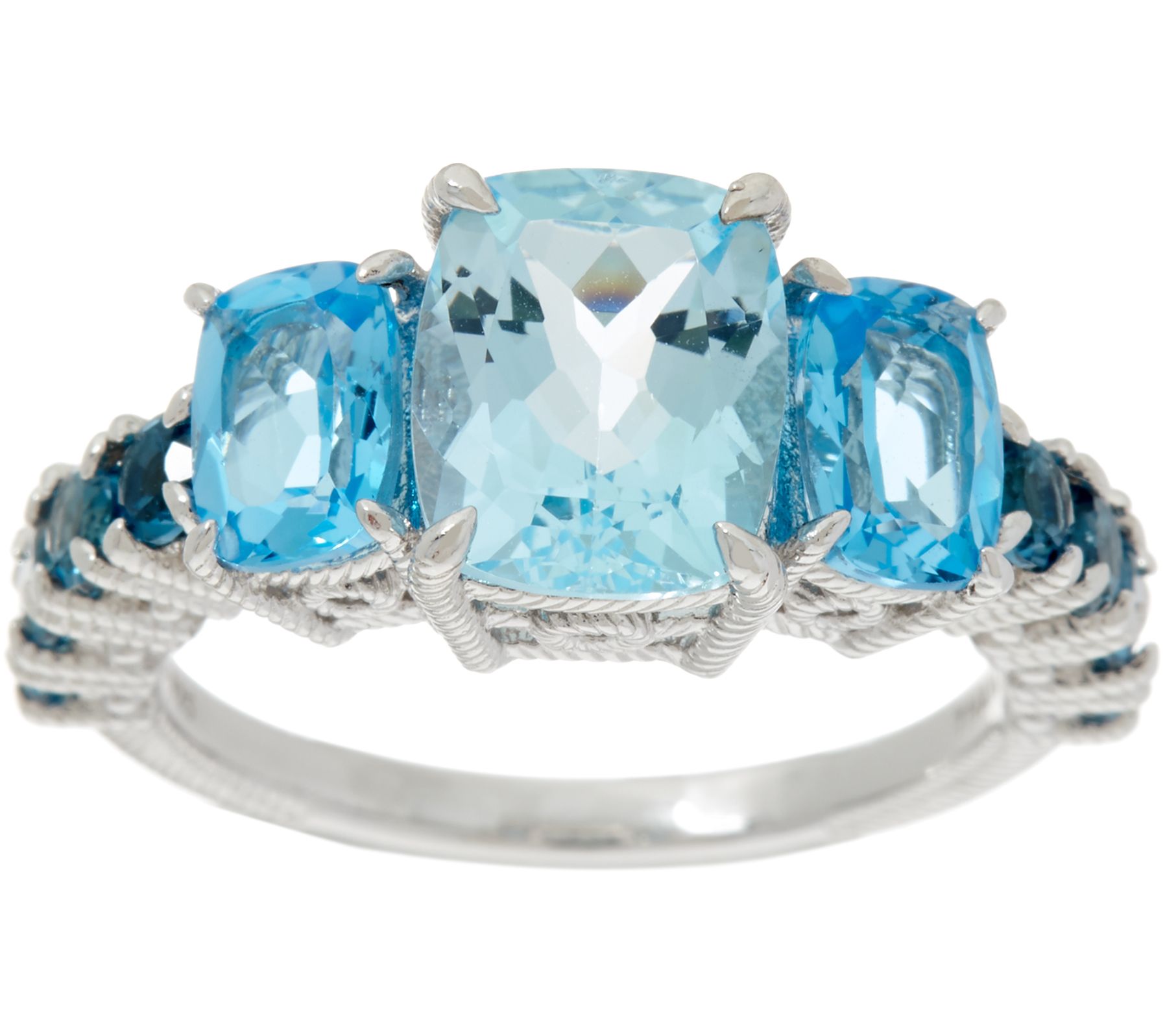 "As Is" Judith Ripka Sterling Silver or 14K Clad Multi Gemstone Ring ...