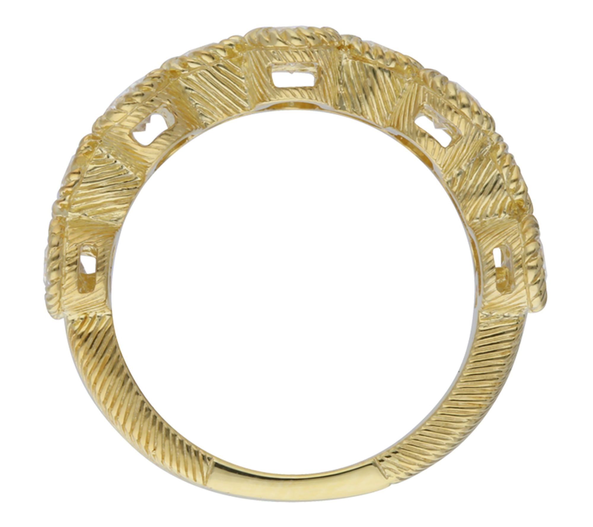 Judith Ripka 14K Clad Round Diamonique Clustering - QVC.com