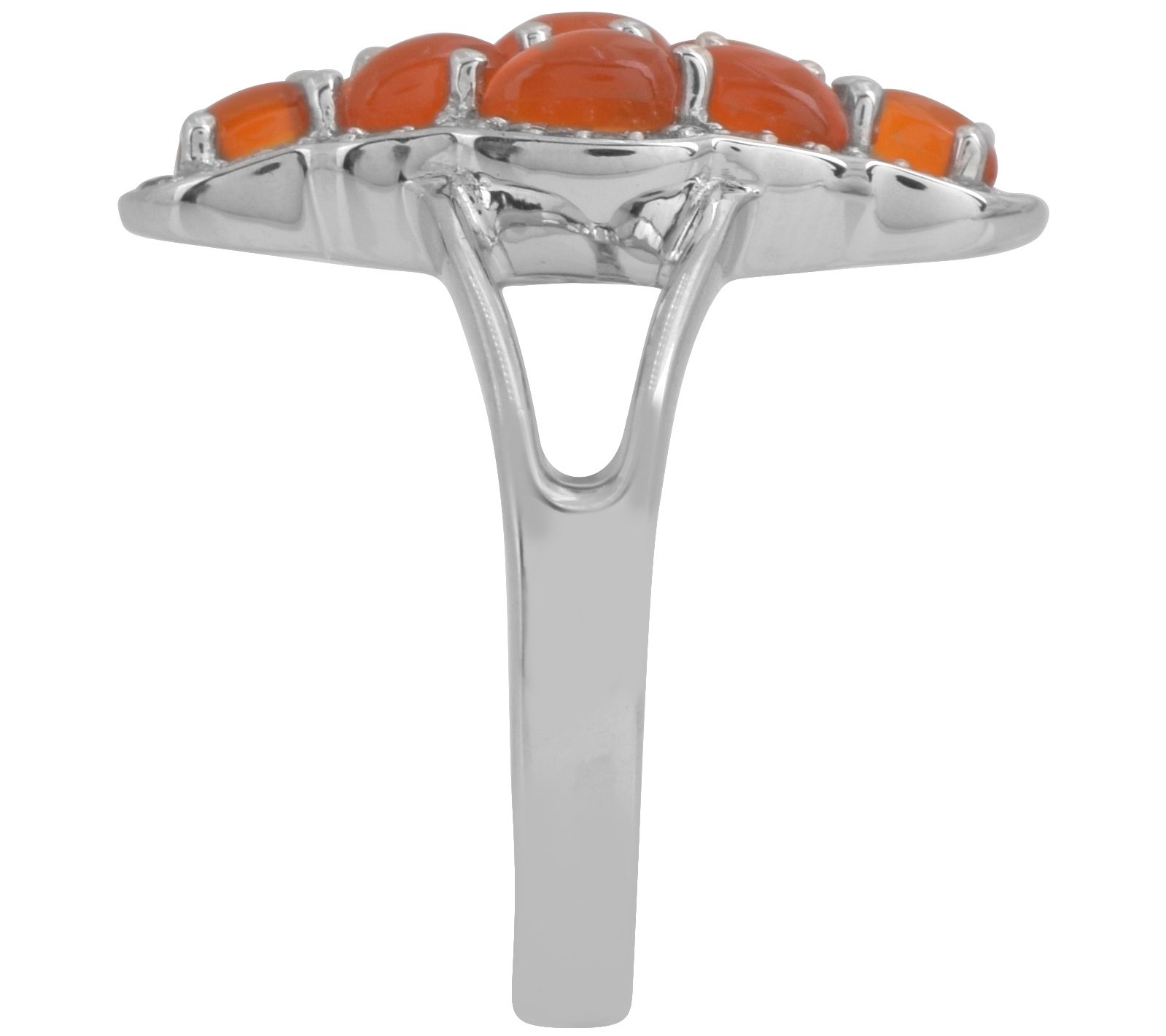 Affinity Gems Carnelian & White Topaz Cluster Ring, Sterling - QVC.com