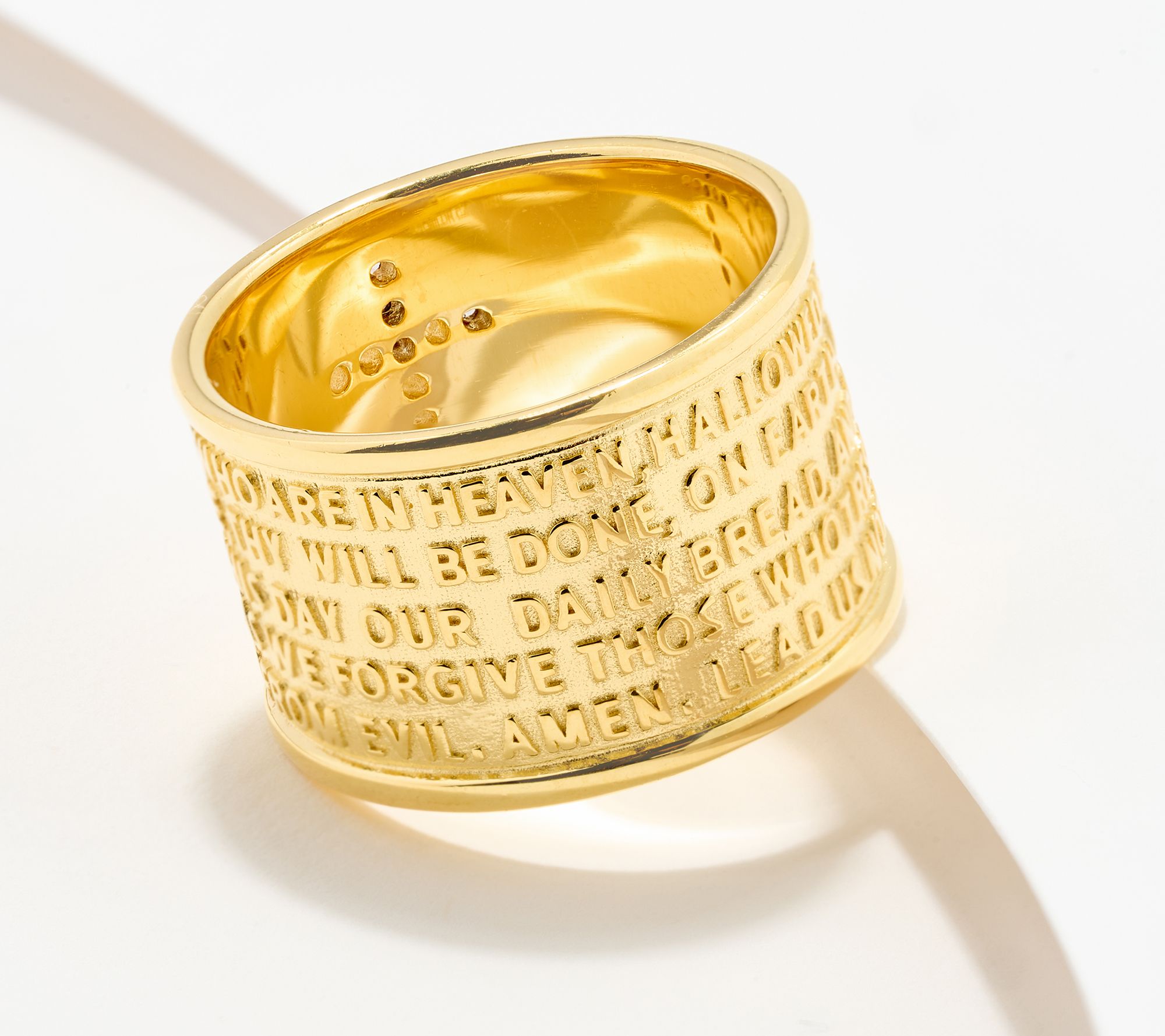 "As Is" Diamonique Italia Cigar Band Prayer Ring, Sterling - QVC.com