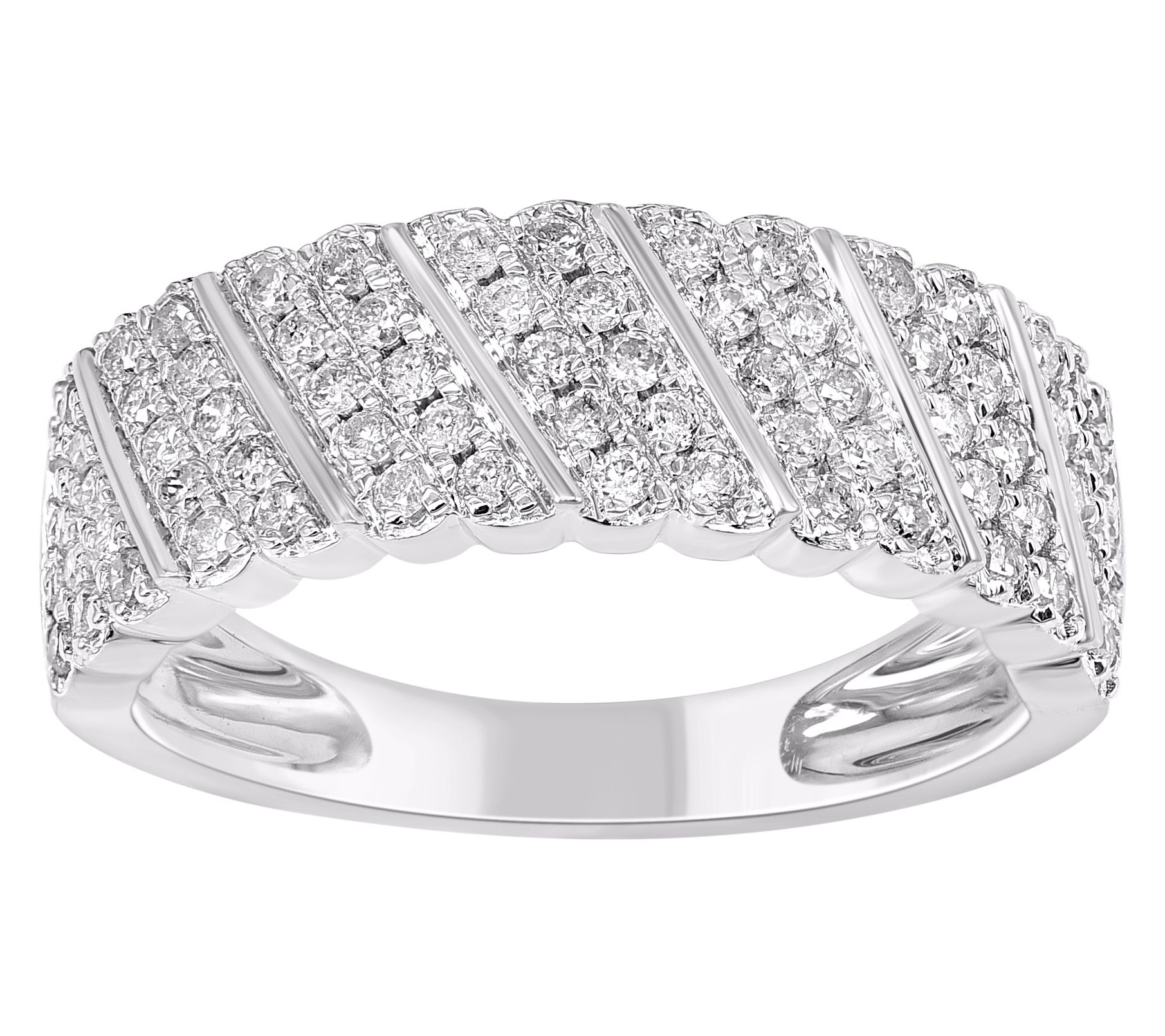 Affinity Diamonds 0.50 cttw Diagonal Band Ring,Sterling - QVC.com